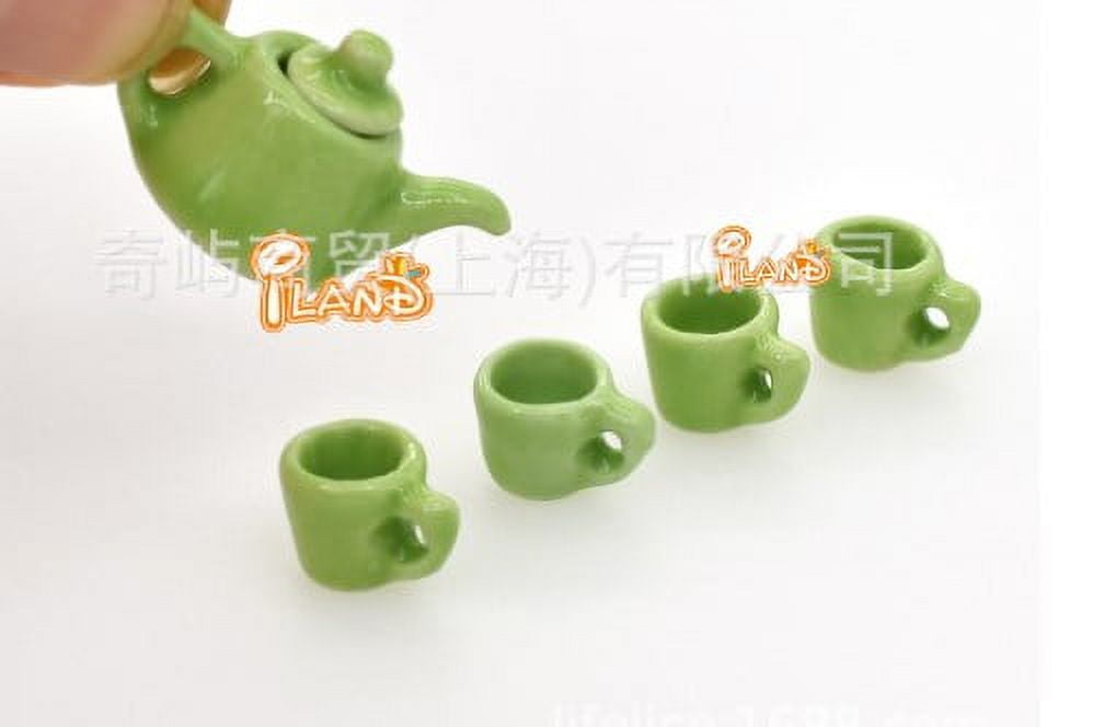 1 Set Miniature Tea Set Miniature Tea Pot Tea Cups Set Miniature House ...
