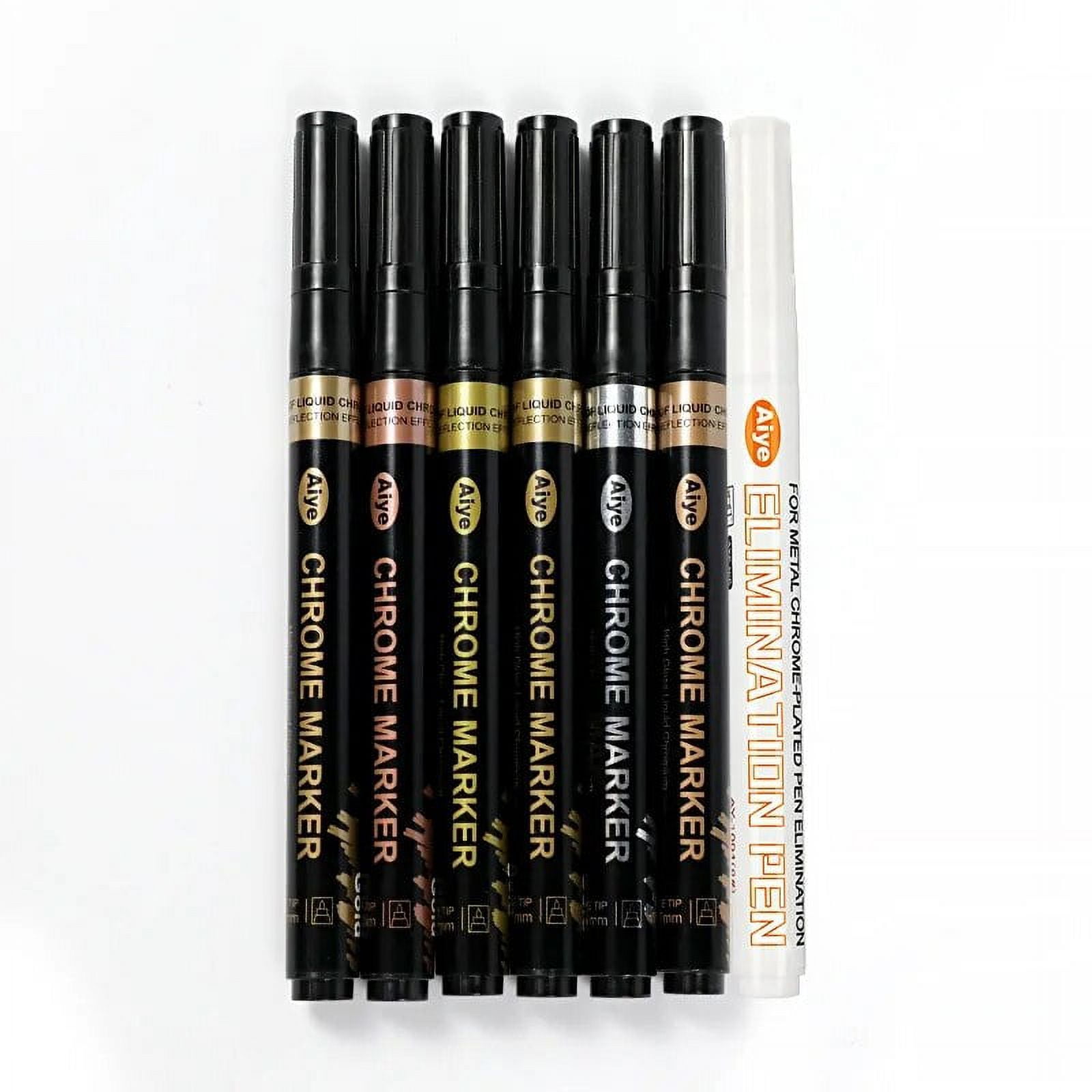 1 Set Mirror Marker Silver Marker Liquid Pen Art Liquid Mirror 7 Pcs ...