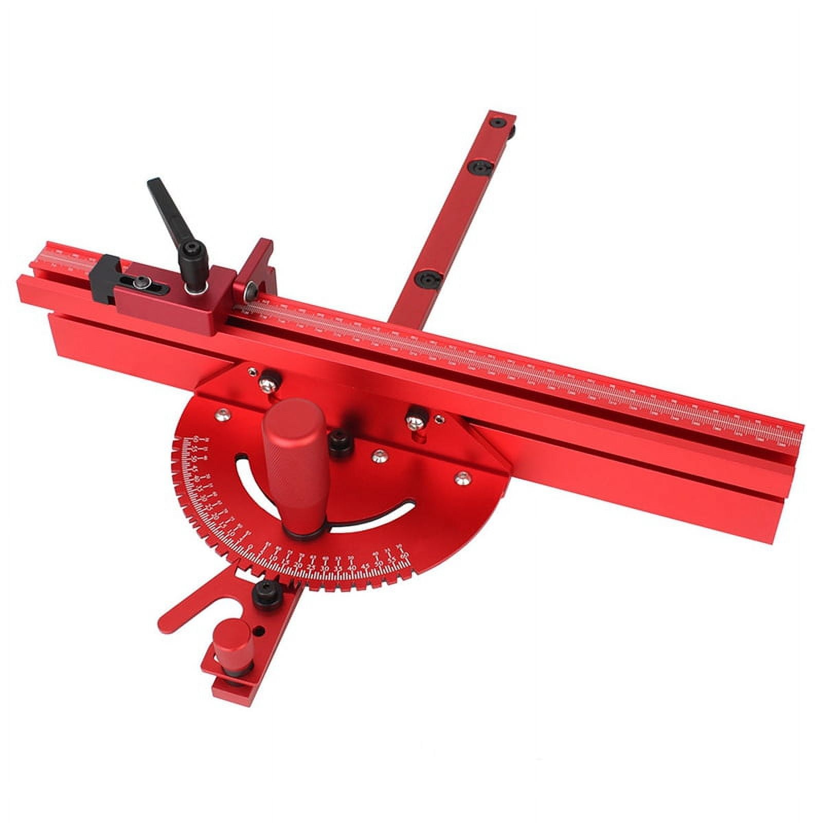 1 Set Miter Gauge and Fence with Track Stop Sawing Assembly Angle Ruler ...