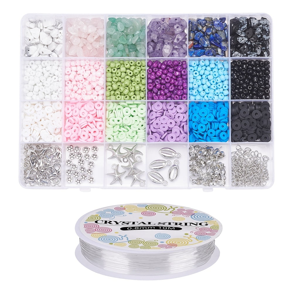 1 Set Mixed Stone & Glass Seed & Polymer Clay Beads DIY Jewelry Set ...