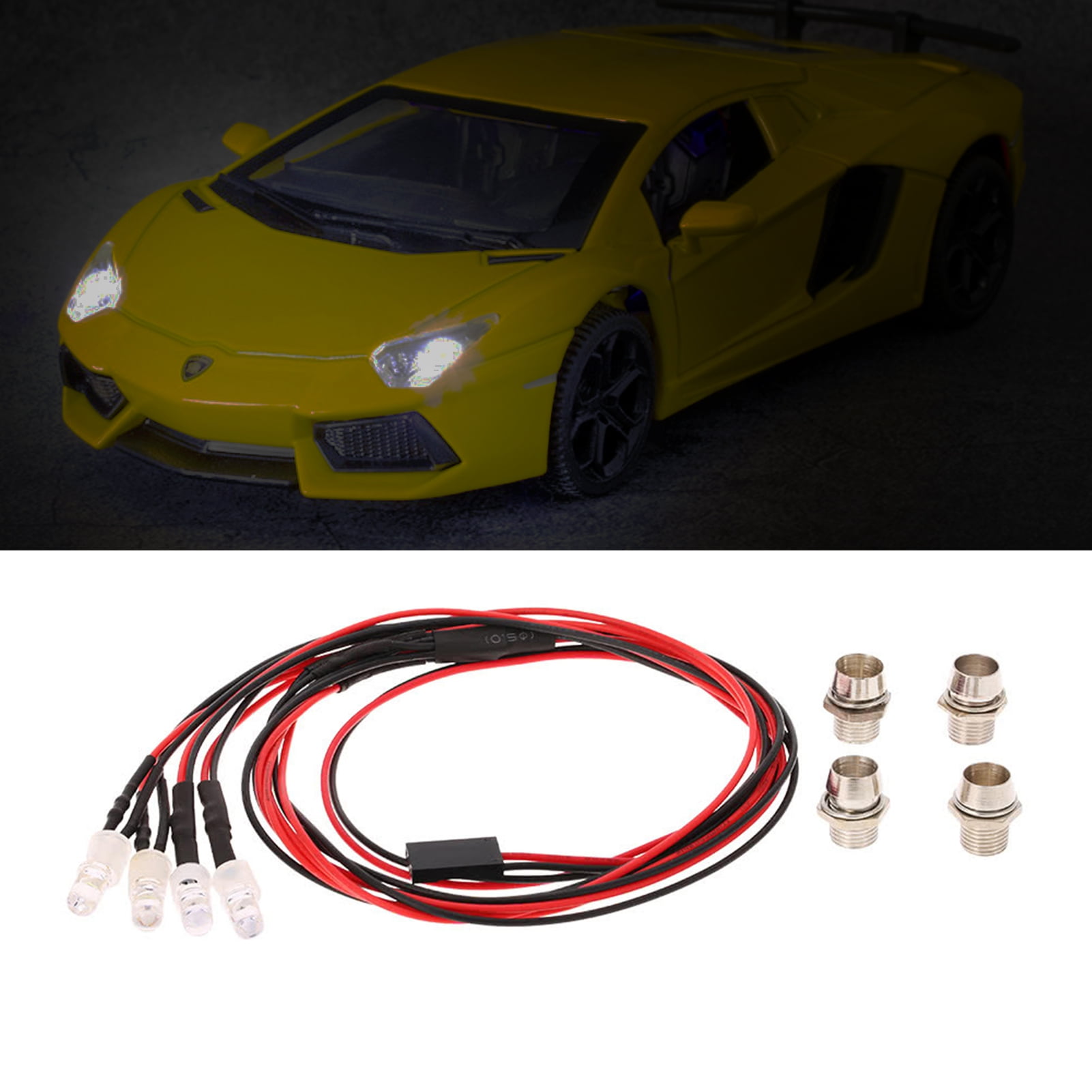 1 Set Model Car Light 2 White Red 4 LED Lights Kit RC Car Light for 1/ ...