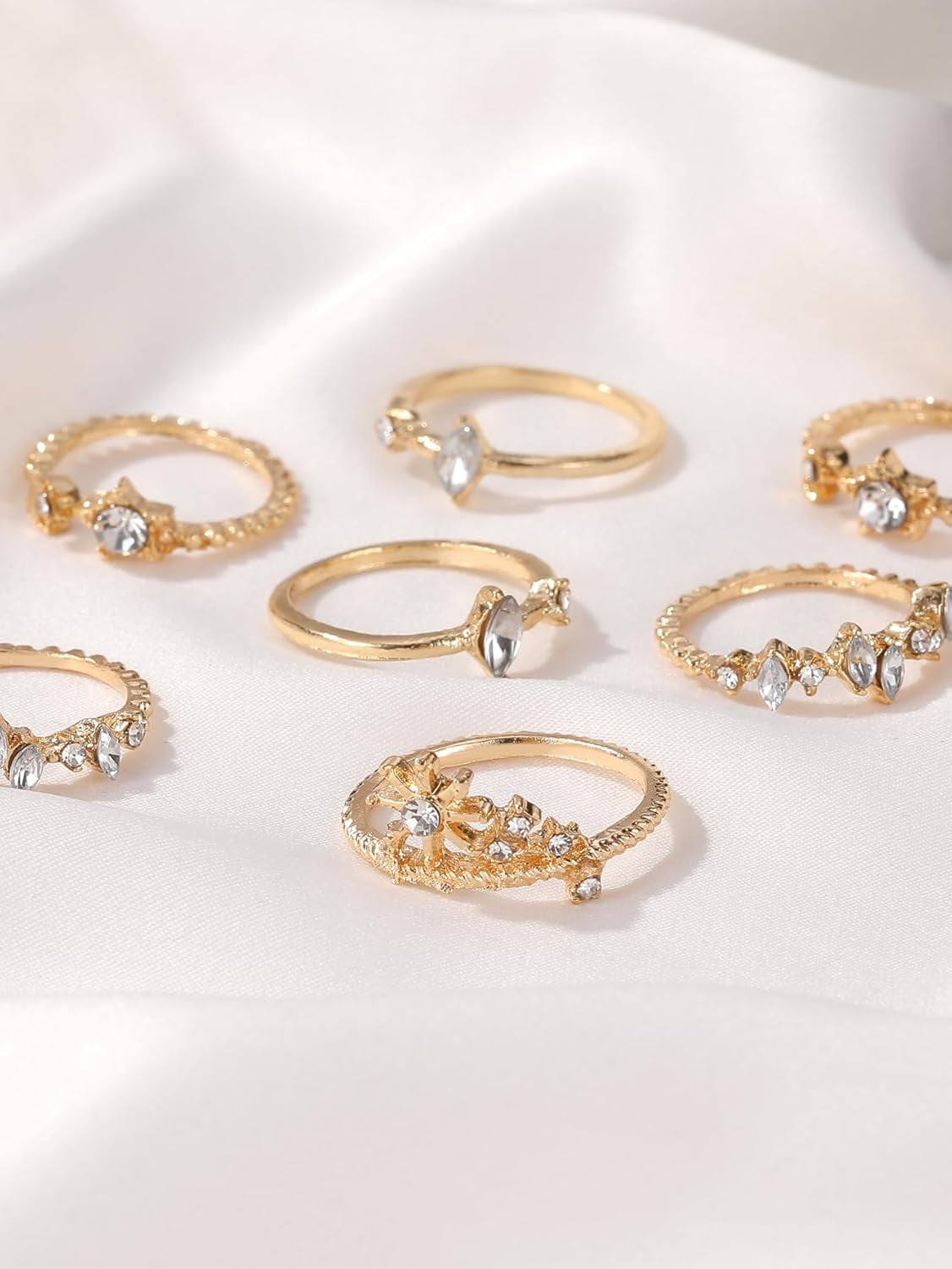 1 Set Moon Star Ring Set Moon Star Knuckle Rings Set Promise Rings ...