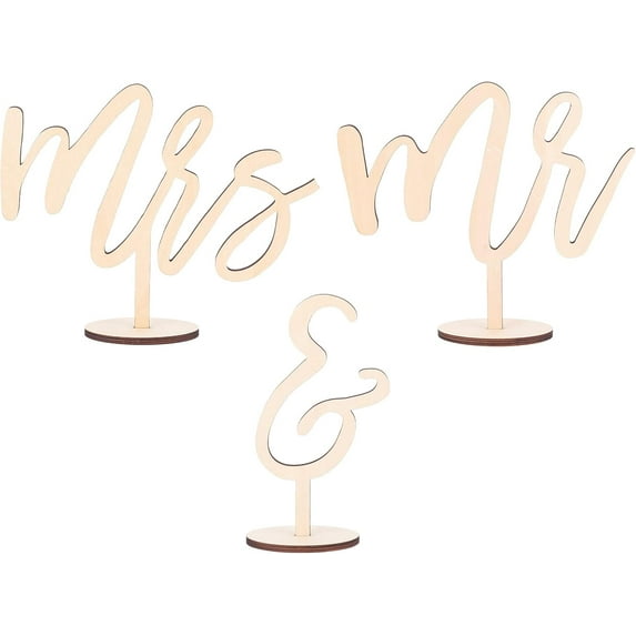 1 Set Mr and Mrs Sign for Wedding Table Vintage Rustic Wooden Mr Mrs ...