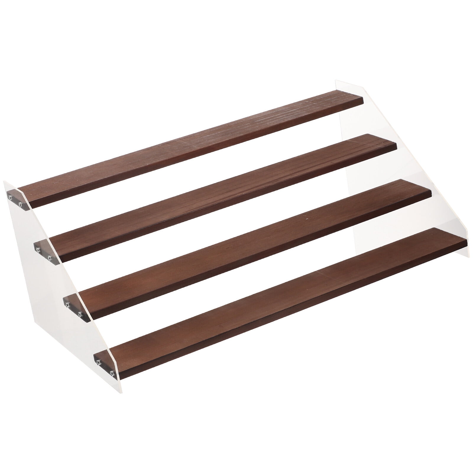 1 Set 4 Tier Model Storage Stand Acrylic and Wood Display Holder Desk ...