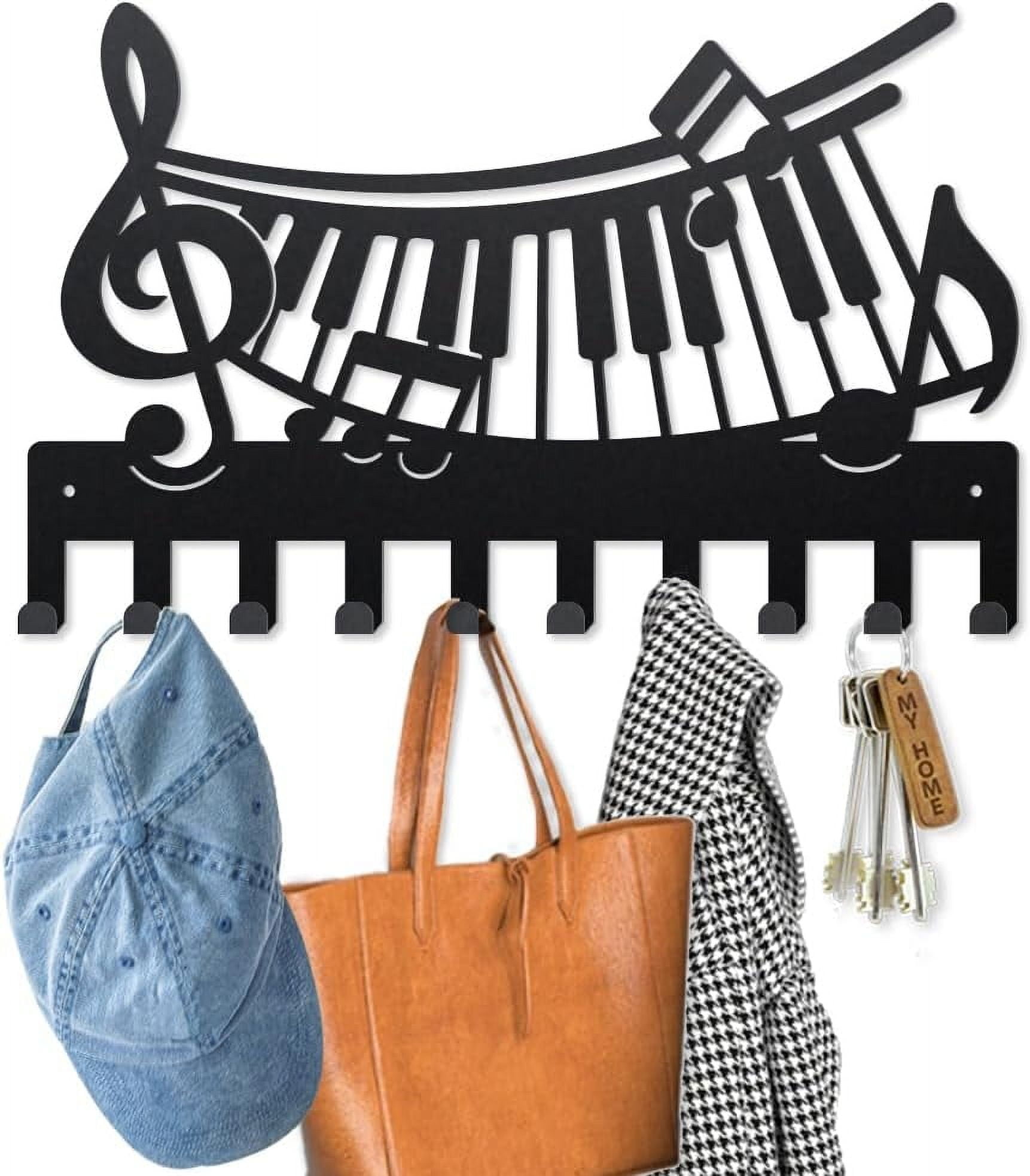 1 Set Music Piano Metal Coat Hooks for Wall 15.7×9.8inch Musical Notes ...