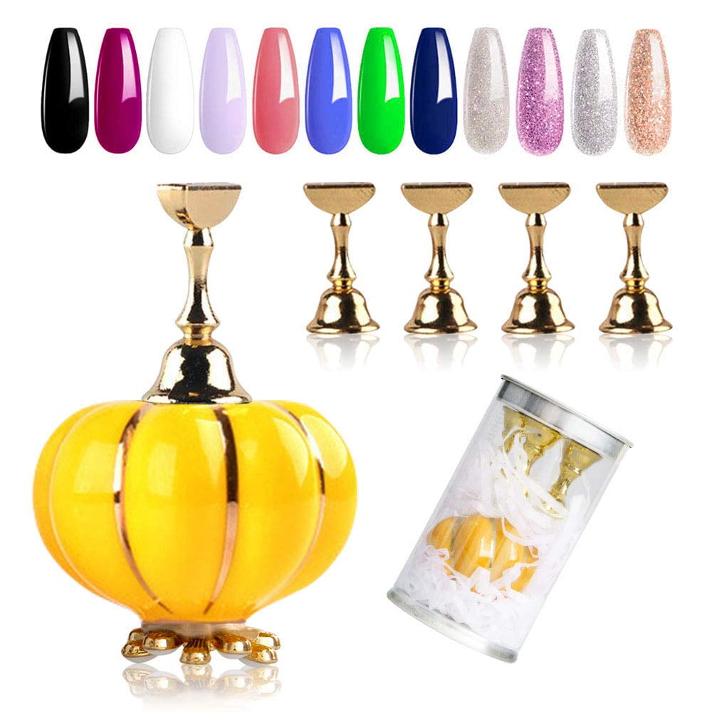 1 Set Nail Art Practice Stand Holder, Kalolary Magnetic Nail Tip ...