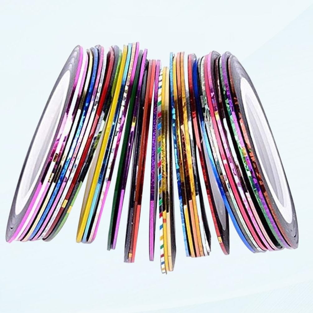 1 Set Nail Tips Line Glitter Tape Stickers Nail Tip Sticker DIY Strip ...