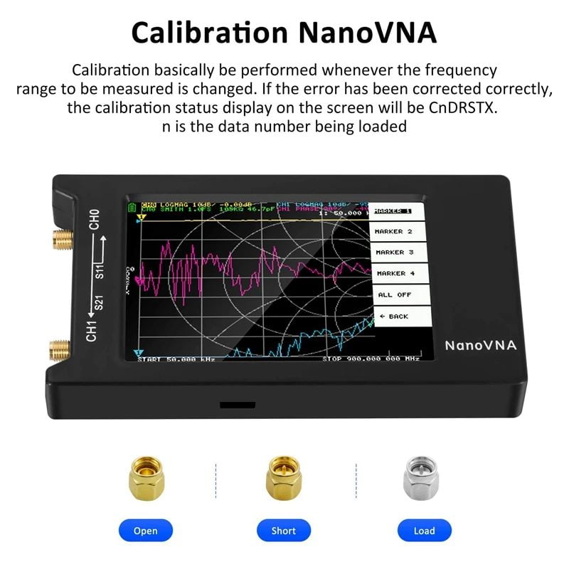 1 Set Nano VNA-H4 4" Full View LCD Screen 50KHz~1.5GHz VNA HF VHF UHF UV Vector Network Analyzer ...