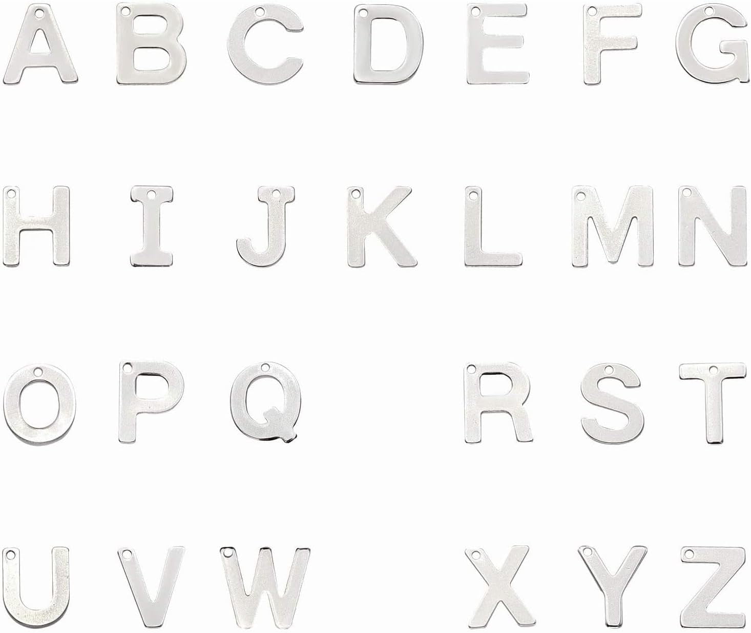 1 Set Non-Tarnish 304 Stainless Steel Alabet Charms Letter A~Z ...