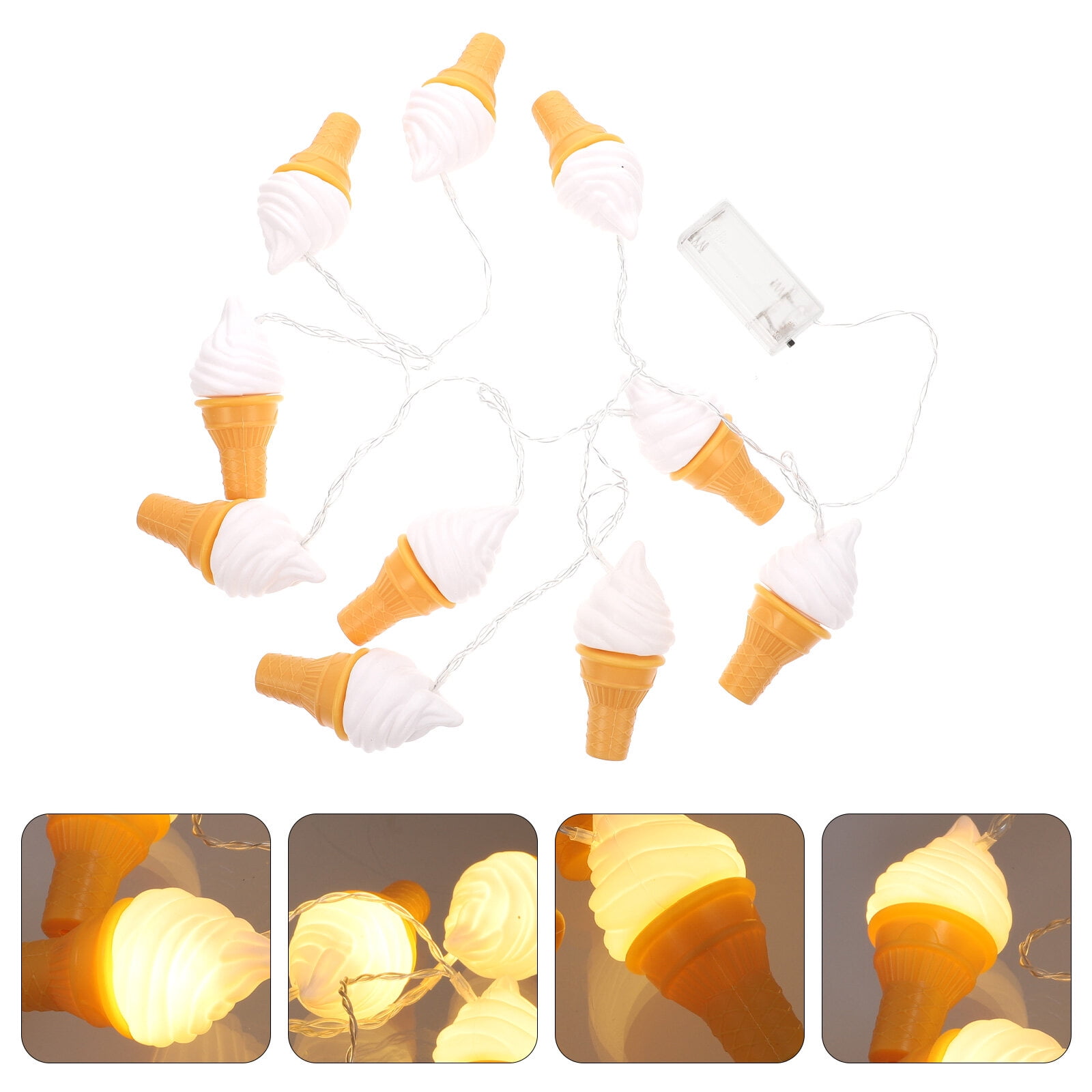 1 Set Novel LED Ice Cream String Lamp Multi-purpose Ice Cream Light ...