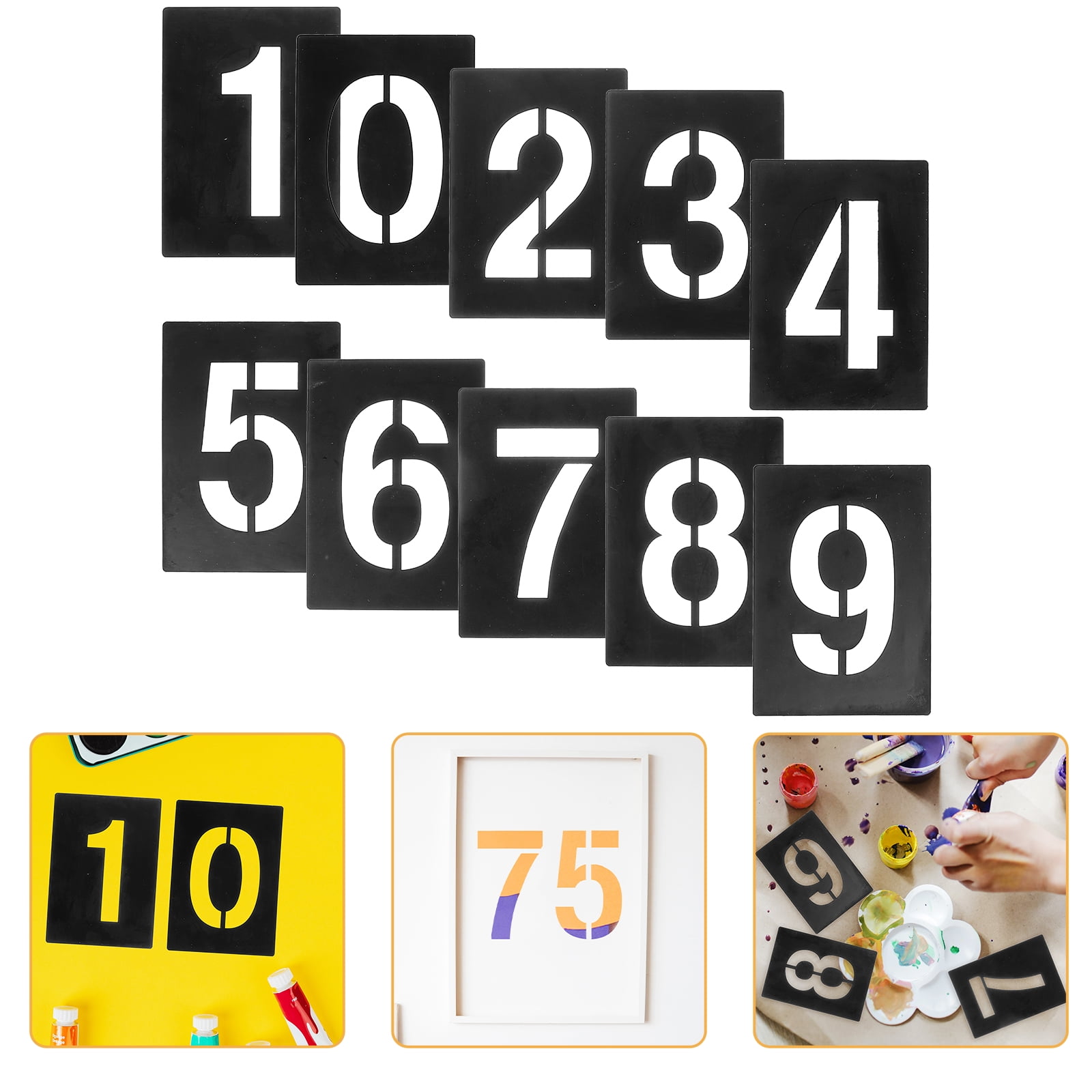 1 Set Number Stencil Large Stencil Wood Signs DIY Numbers 0-9 Painting ...