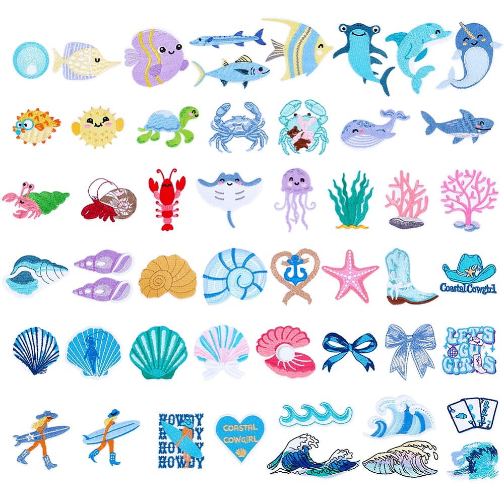 1 Set Ocean Polyester Thread Computerized Embroidery Iron On/Sew On ...