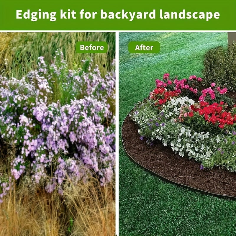 1 Set Of 33FT*2'' Garden Landscape Edging Kit, Garden Edging Coil Comes ...