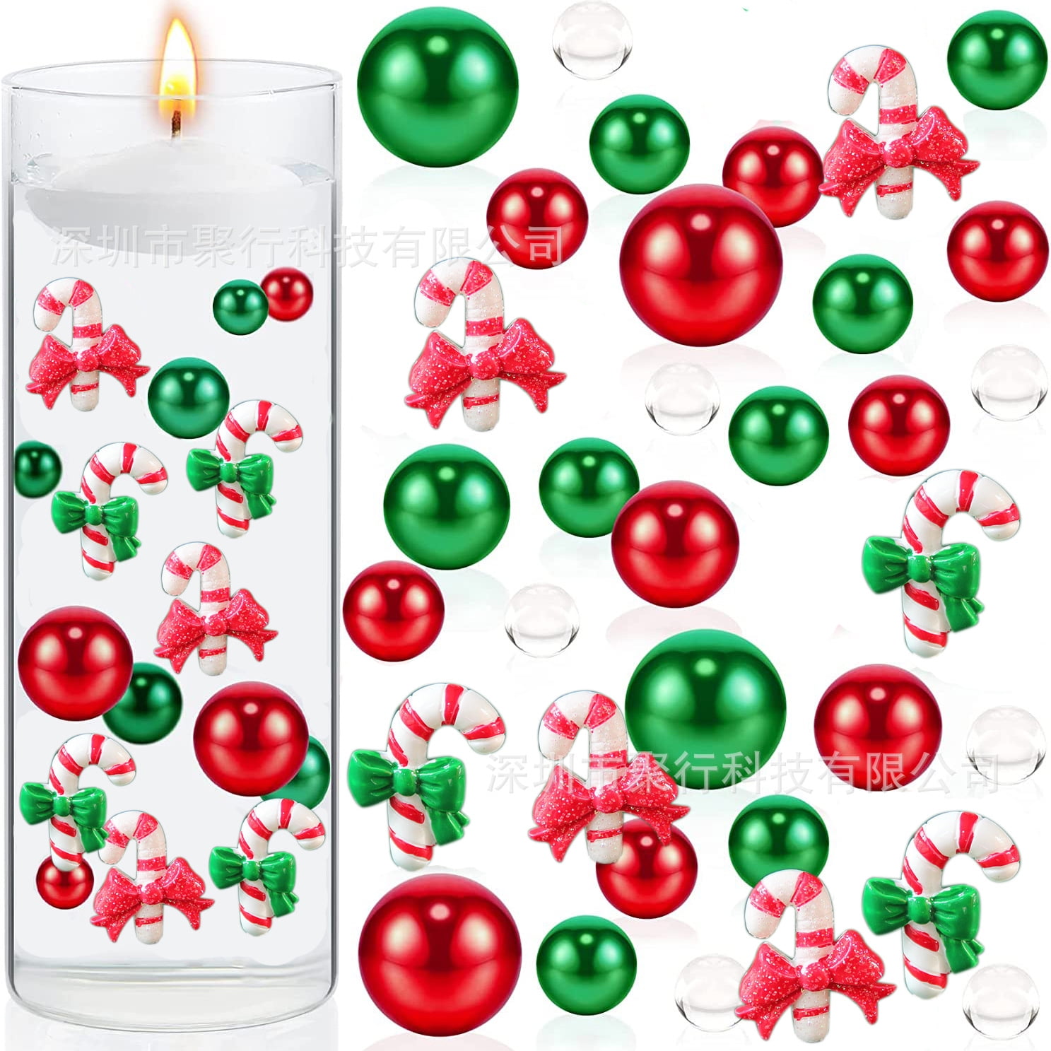 1 Set Of Christmas Vase Stuffing Christmas Vase Filler Pearl Christmas Vase Filler Ornaments ...