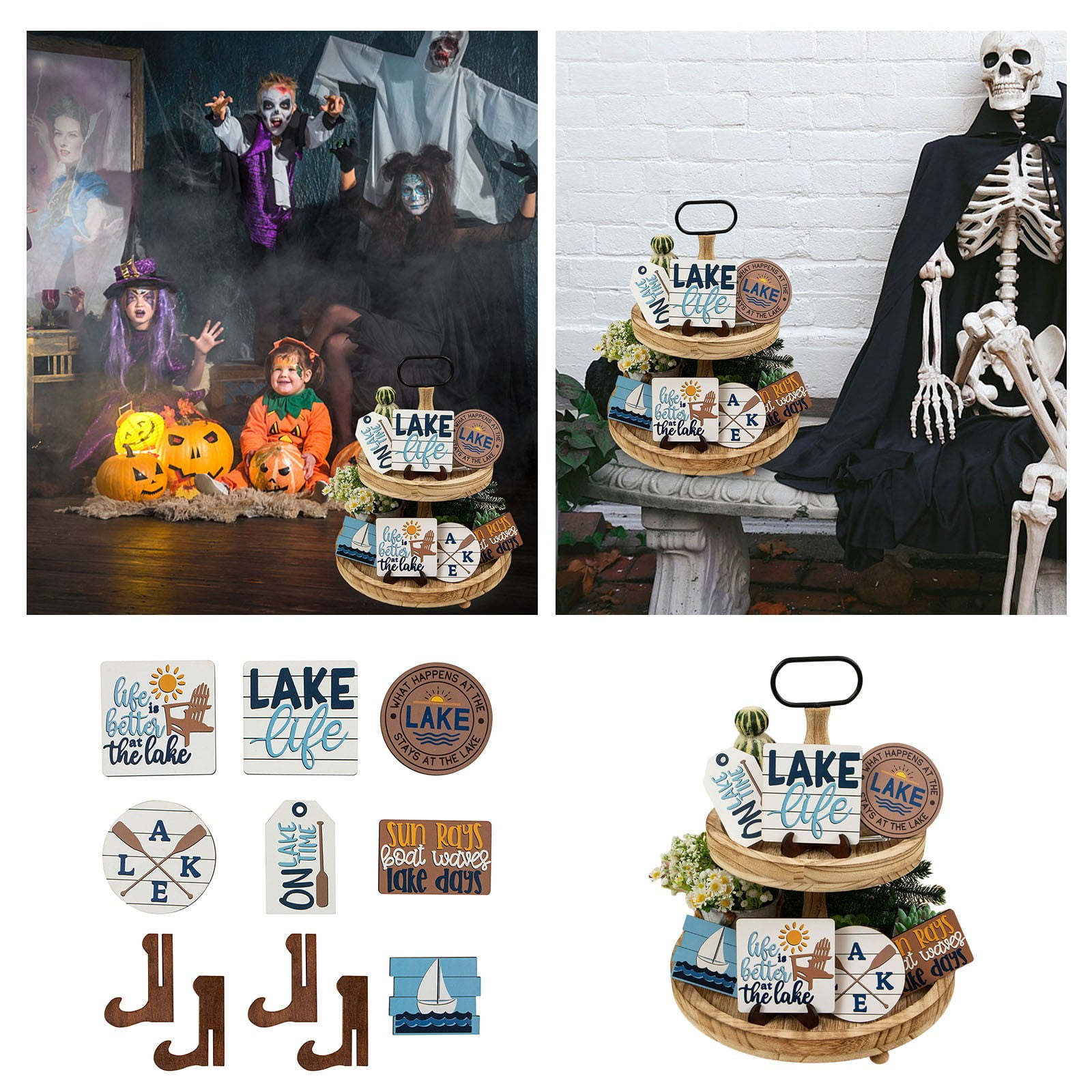 1 Set Of Lake Tier Tray Decor Lake Decor Summer Lake House Mini Signs ...