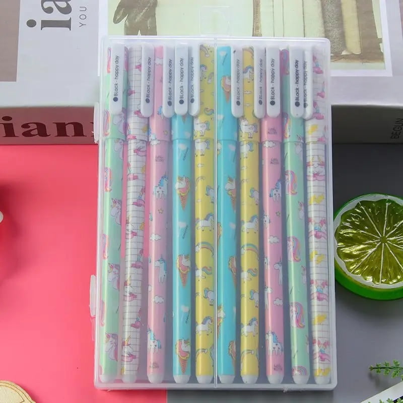1 Set Of Pen Colorful Colored Gel Pen AnimAl Marker Floral Box With ...