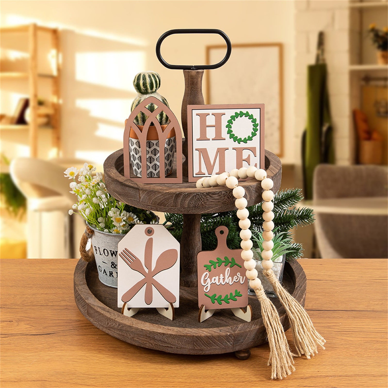 1 Set Of Tray Decoration Home Tiered Tray Decor Set Rustic Farmhouse ...