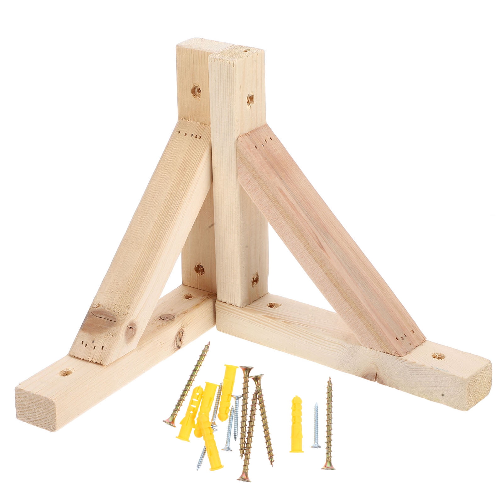 LIFKOME MLINS 1 Set Wood Triangle Brackets for Wall Mount Heavy Duty ...