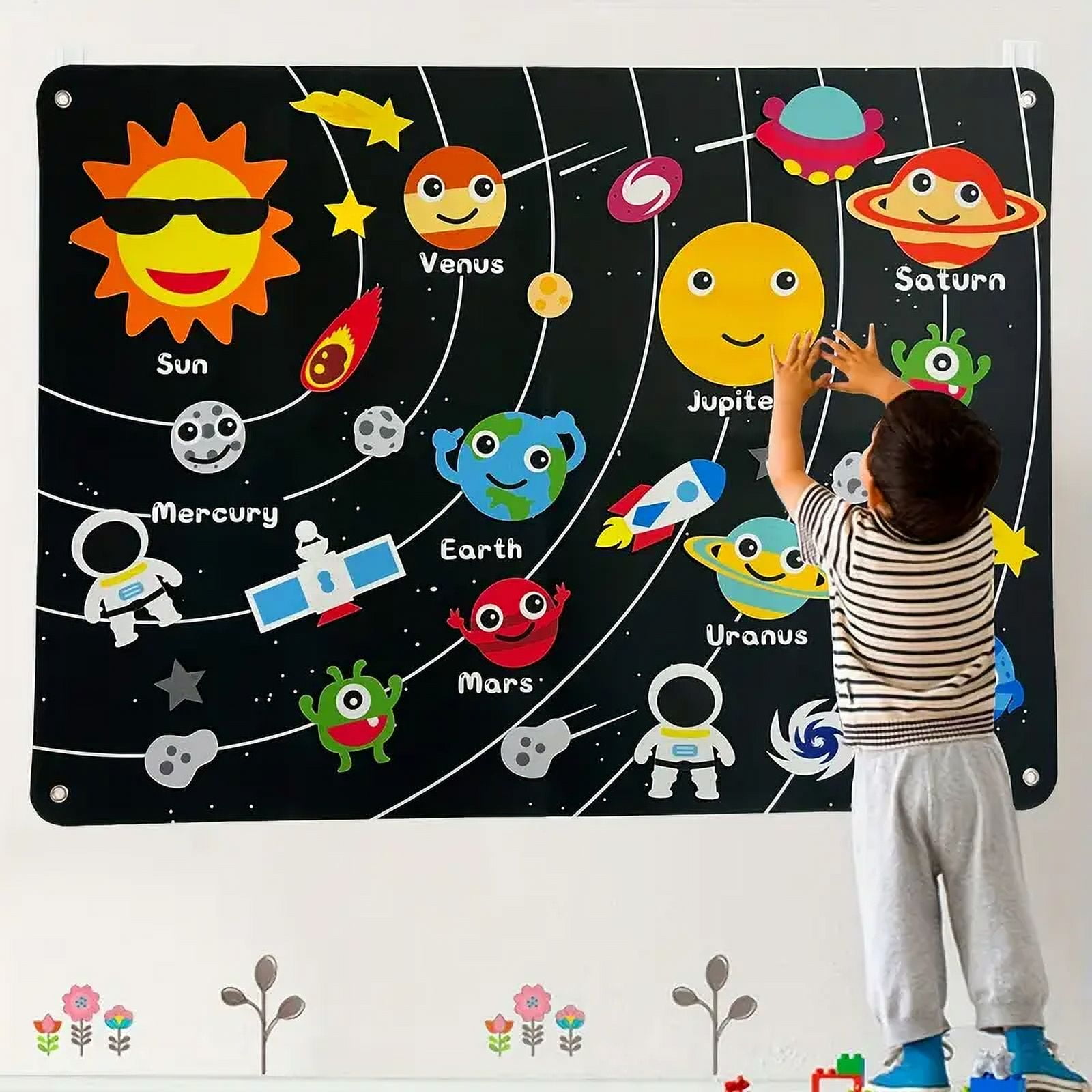 1 Set Outer Space Felt Story Board Set 3.5 Ft Solar System Universe ...