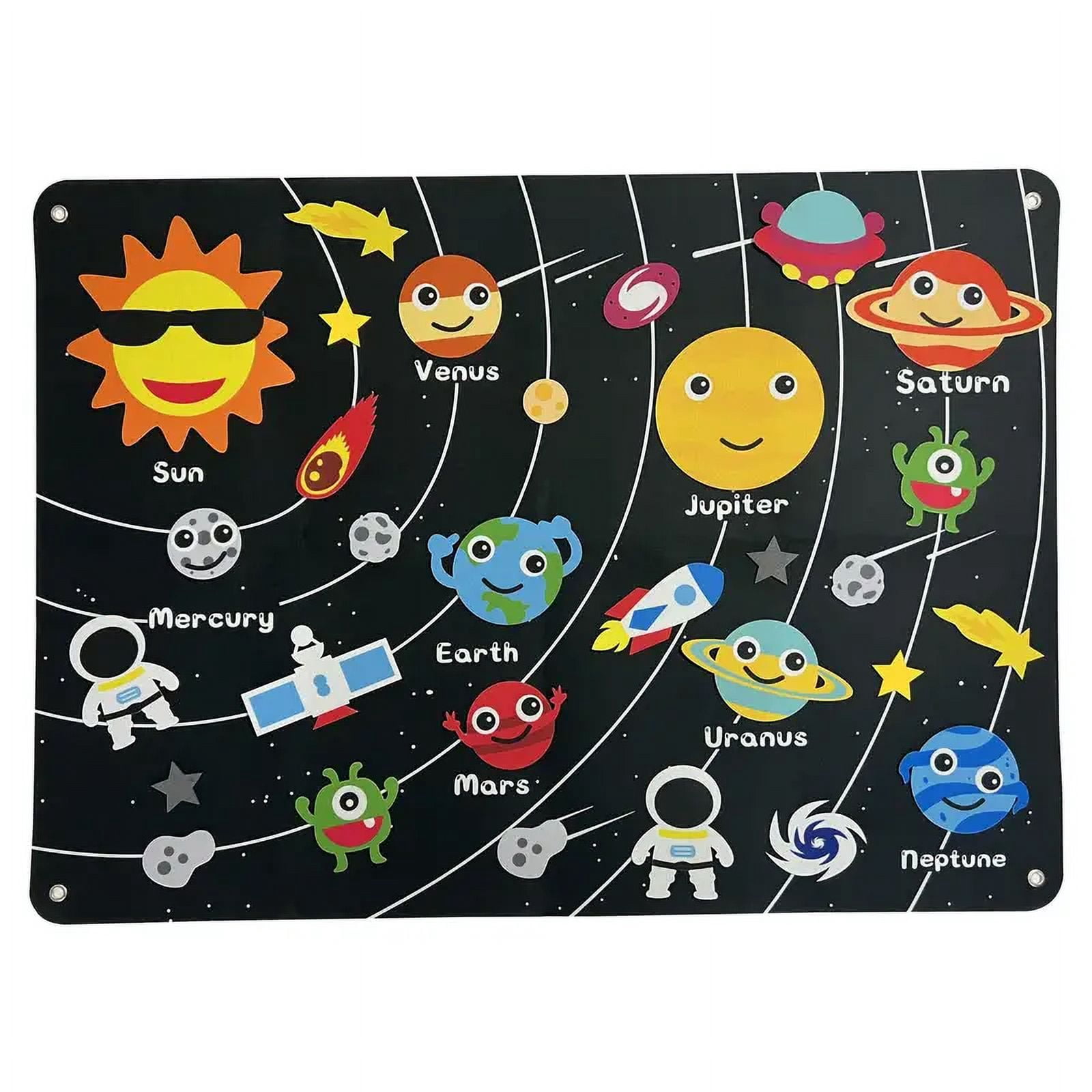 1 Set Outer Space Felt Story Board Set 3.5 Ft Solar System Universe ...