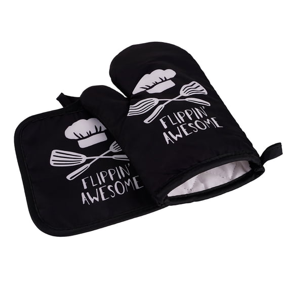 1 Set Oven Mitt and Pot Holder Set (2 Piece), Heat Resistant Oven Glove ...