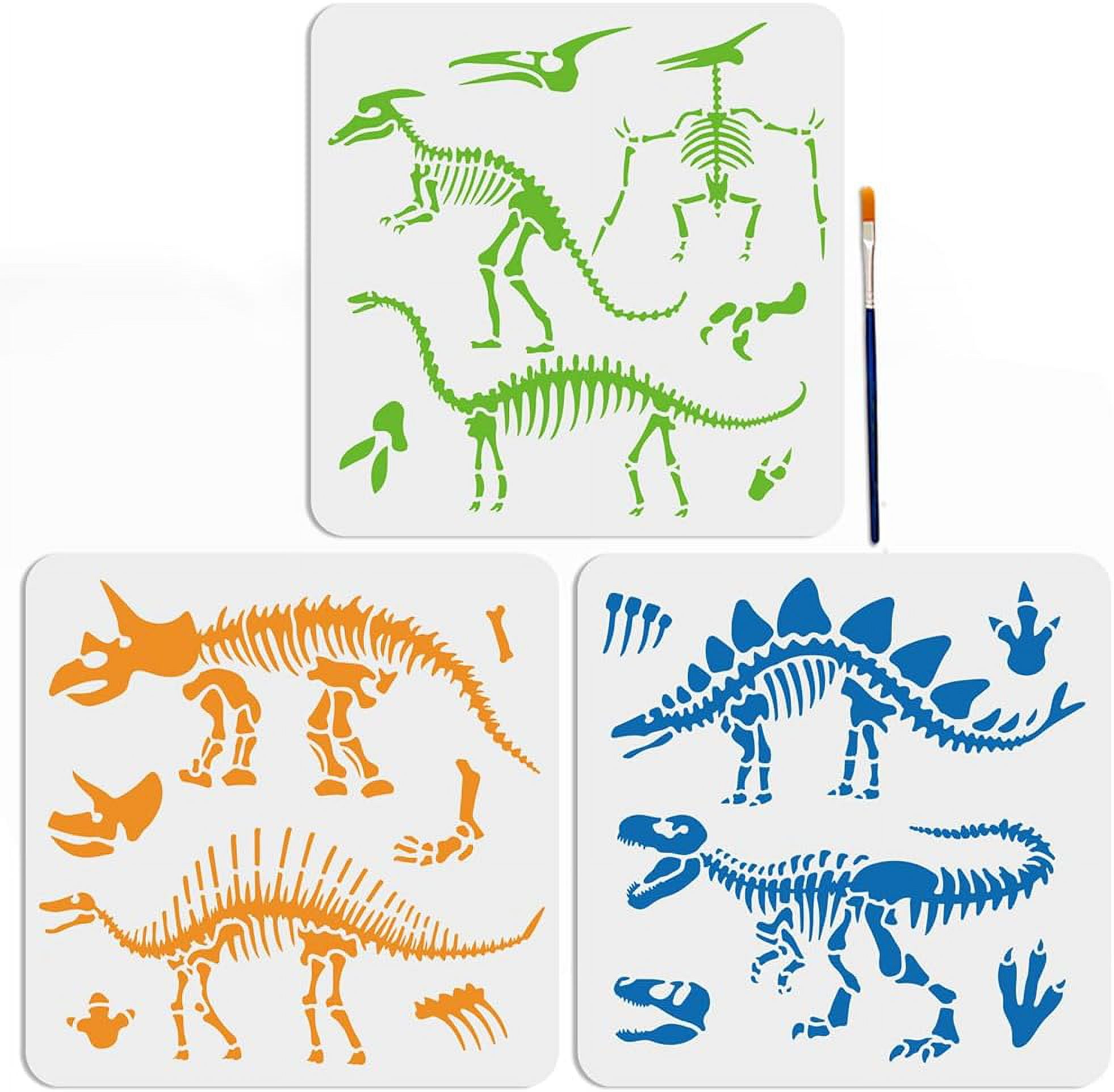 1 Set PET Hollow Out Drawing Painting Stencils with 1Pc Art Paint ...