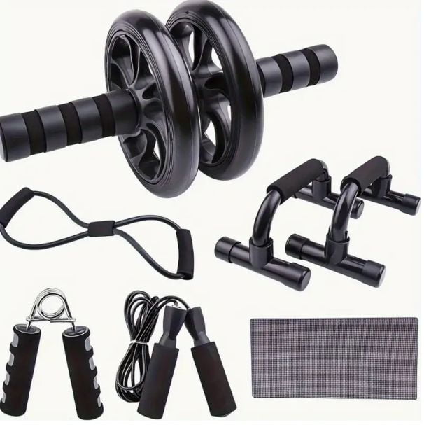 1 Set PP Material Home Gym Core & Strength Training Kit: AB Roller ...