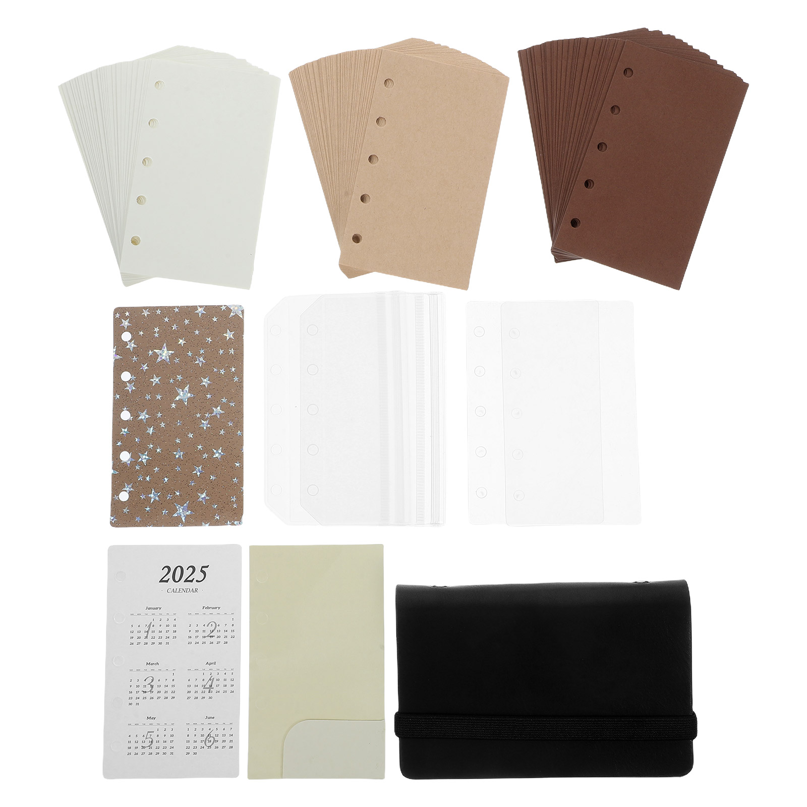 1 Set PU Leather Binder Refillable Binder Portable Planner Binder ...