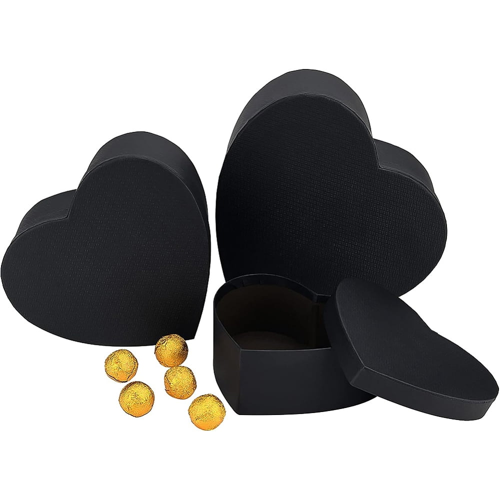 1 Set Paper Candy Boxes Gift Box Heart Black 13x15.7x6.5cm - Walmart.com