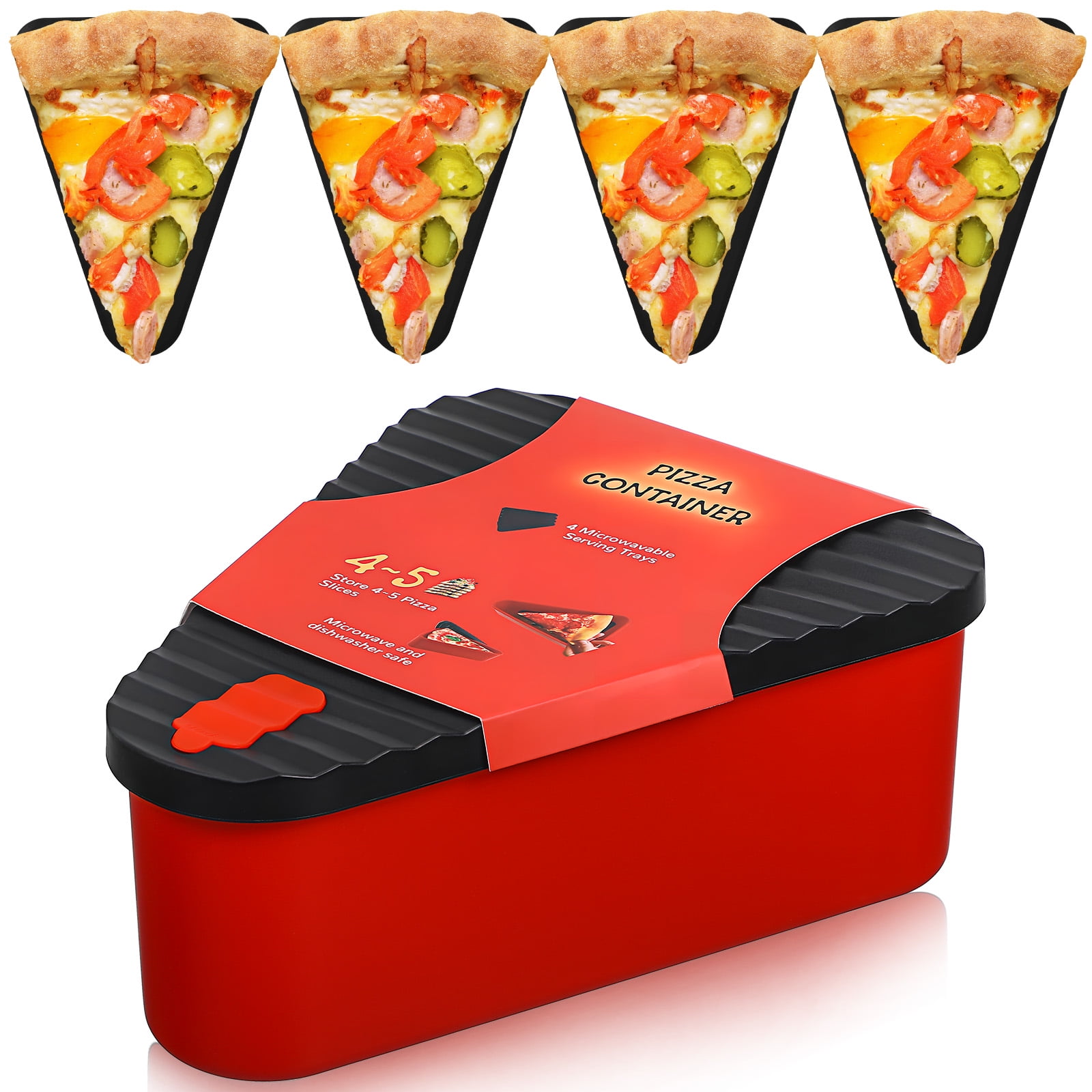 1 Set Pizza Storage Container Triangle Pizza Leftover Container Pizza ...