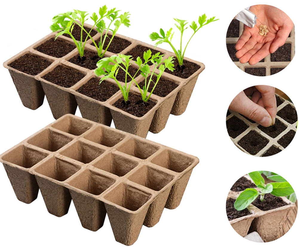 1 Set Planter Nursery Pots, Organic Biodegradable Seedling Trays ...