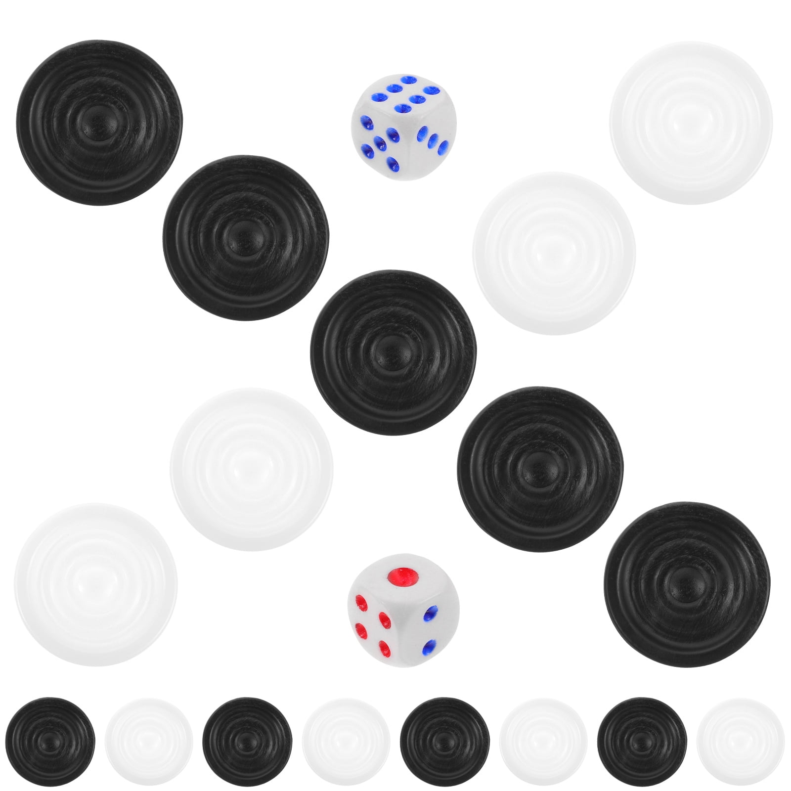 1 Set Plastic Backgammon Pieces Black White Checkers Pieces Board Game ...