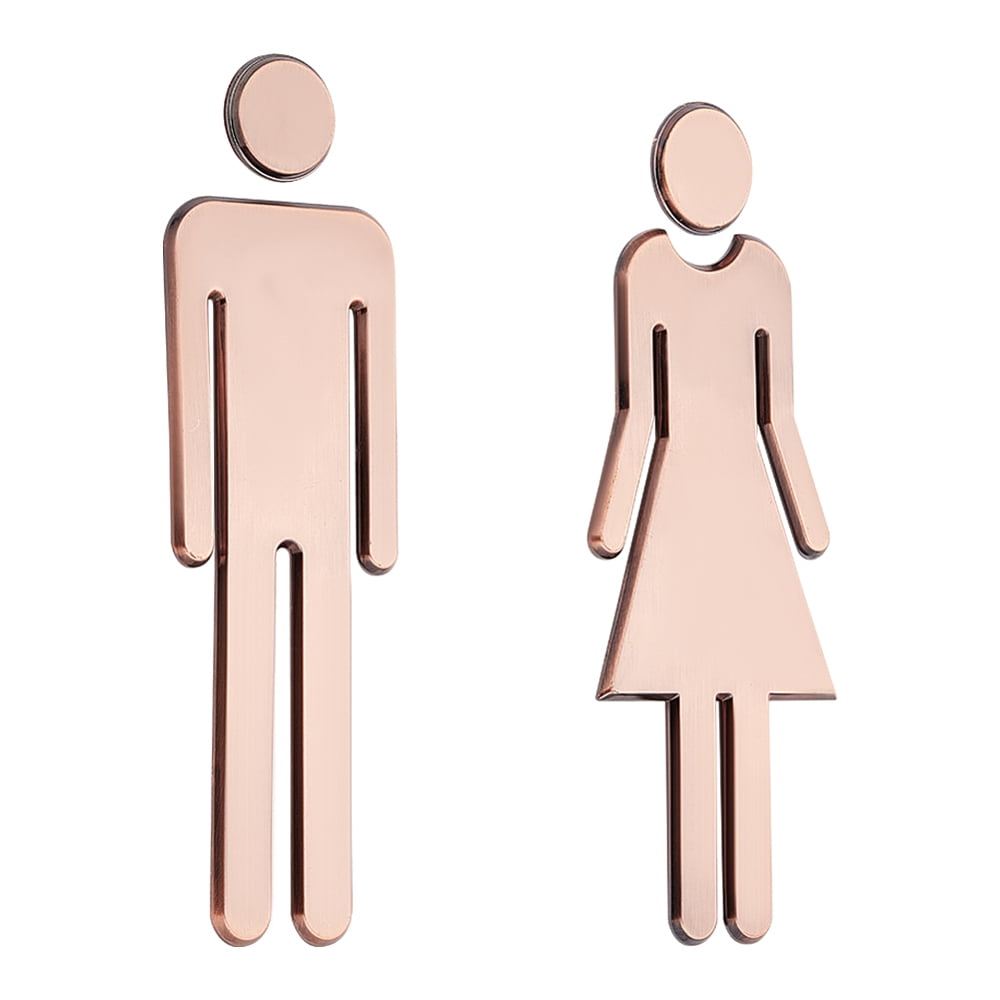 1 Set Plastic Bathroom Sign Stickers Public Toilet Sign for Wall Door ...