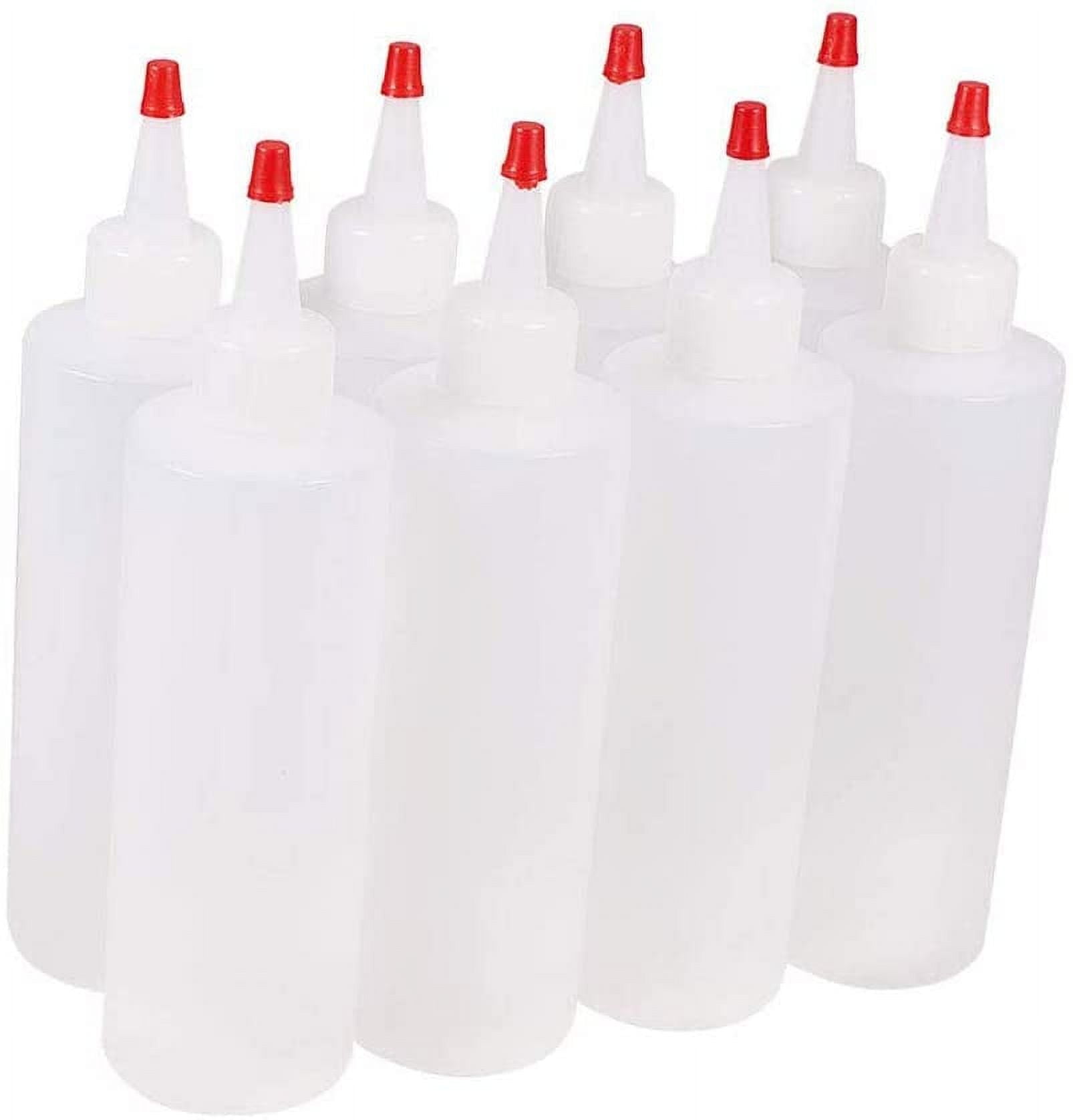 1 Set Plastic Glue Bottles White Empty Bottles Red Bottle Caps Through ...