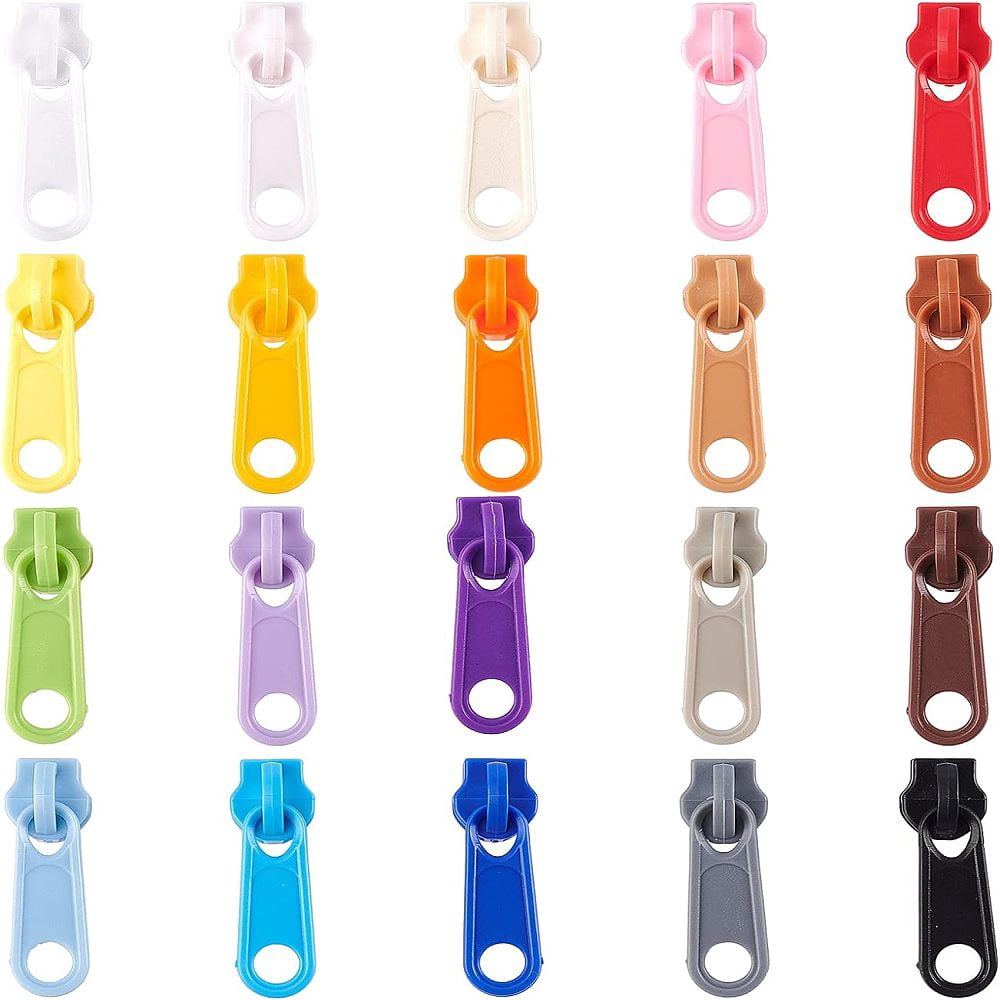 1 Set Plastic Zipper Slider Garment Accessories Oval Mixed Color 3.6x1 ...