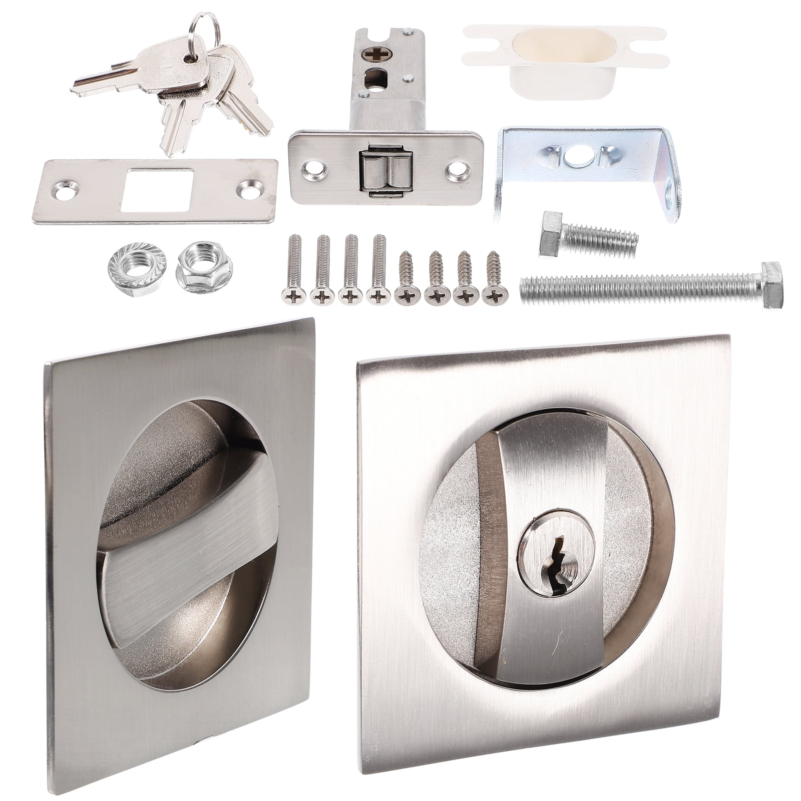 1 Set Pocket Door Lock Privacy Latch Lock Metal Door Lock Pocket Door ...