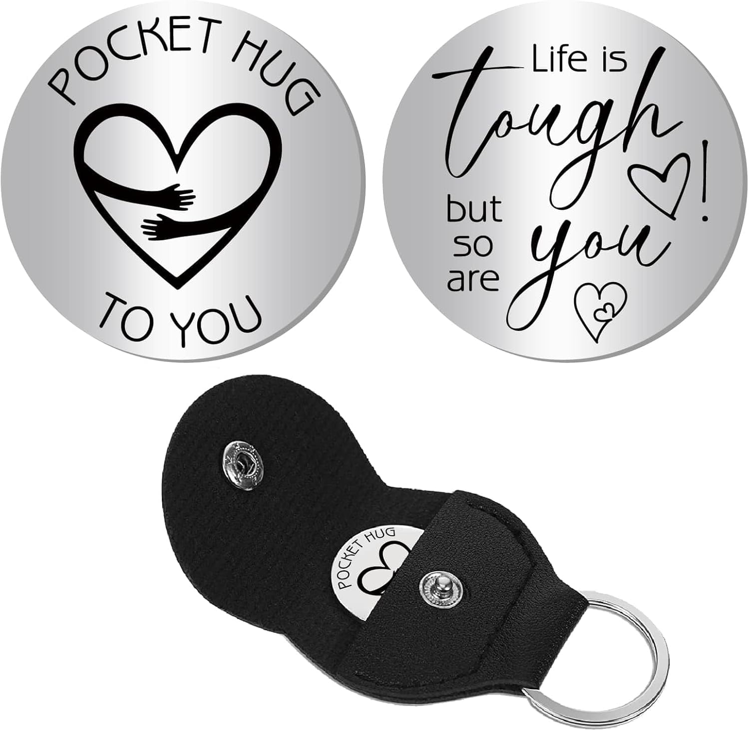 1 Set Pocket Hug Token Long Distance Keepsake Stainless Steel Token ...