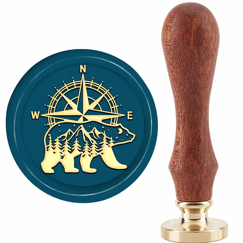 1 Set Polar Bear Wax Seal Stamp Compass Wax Stamp 30mm/1.18inch ...
