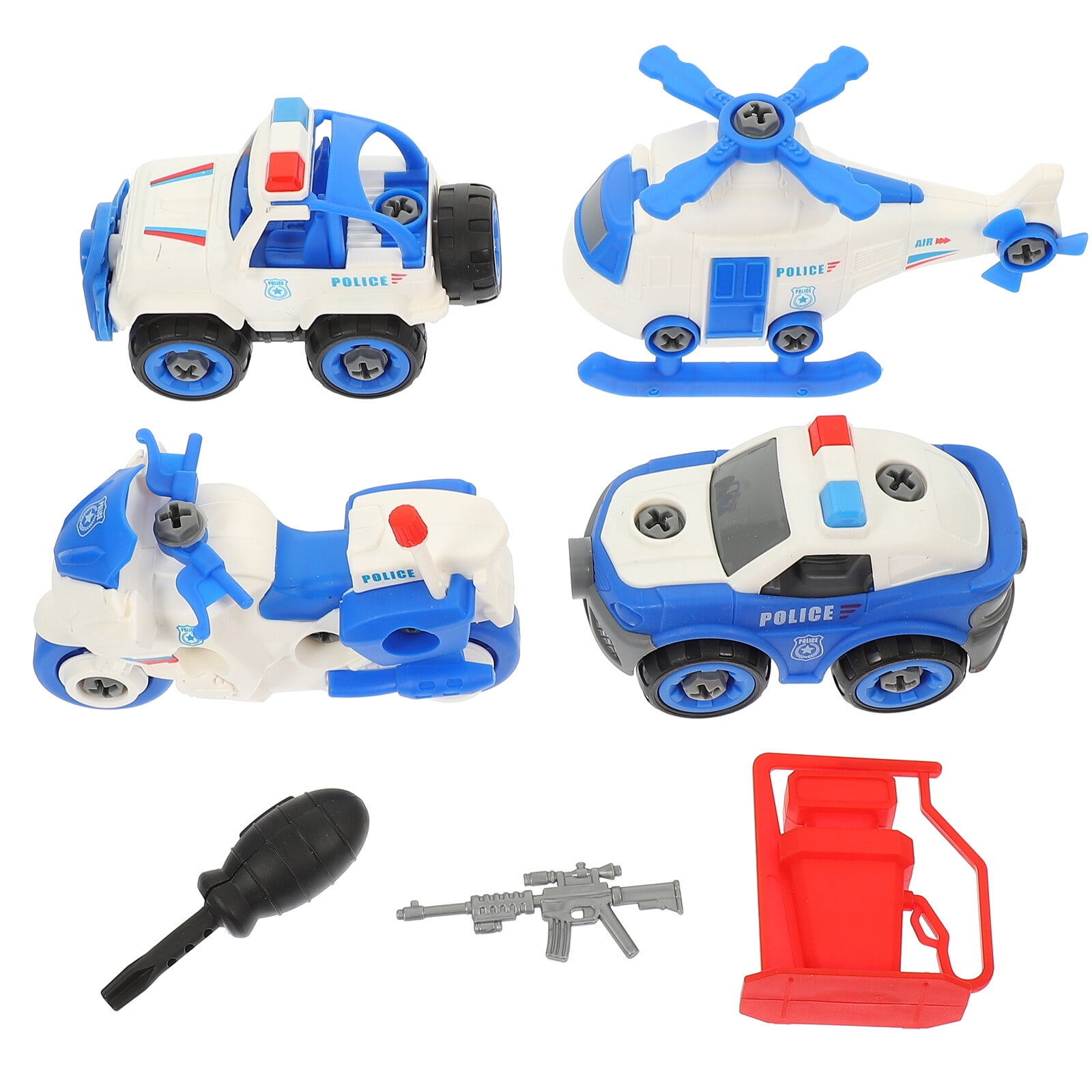 1 Set Police Car Toy Set Kids Assembly Car Toy Kids Hands On Toy ...