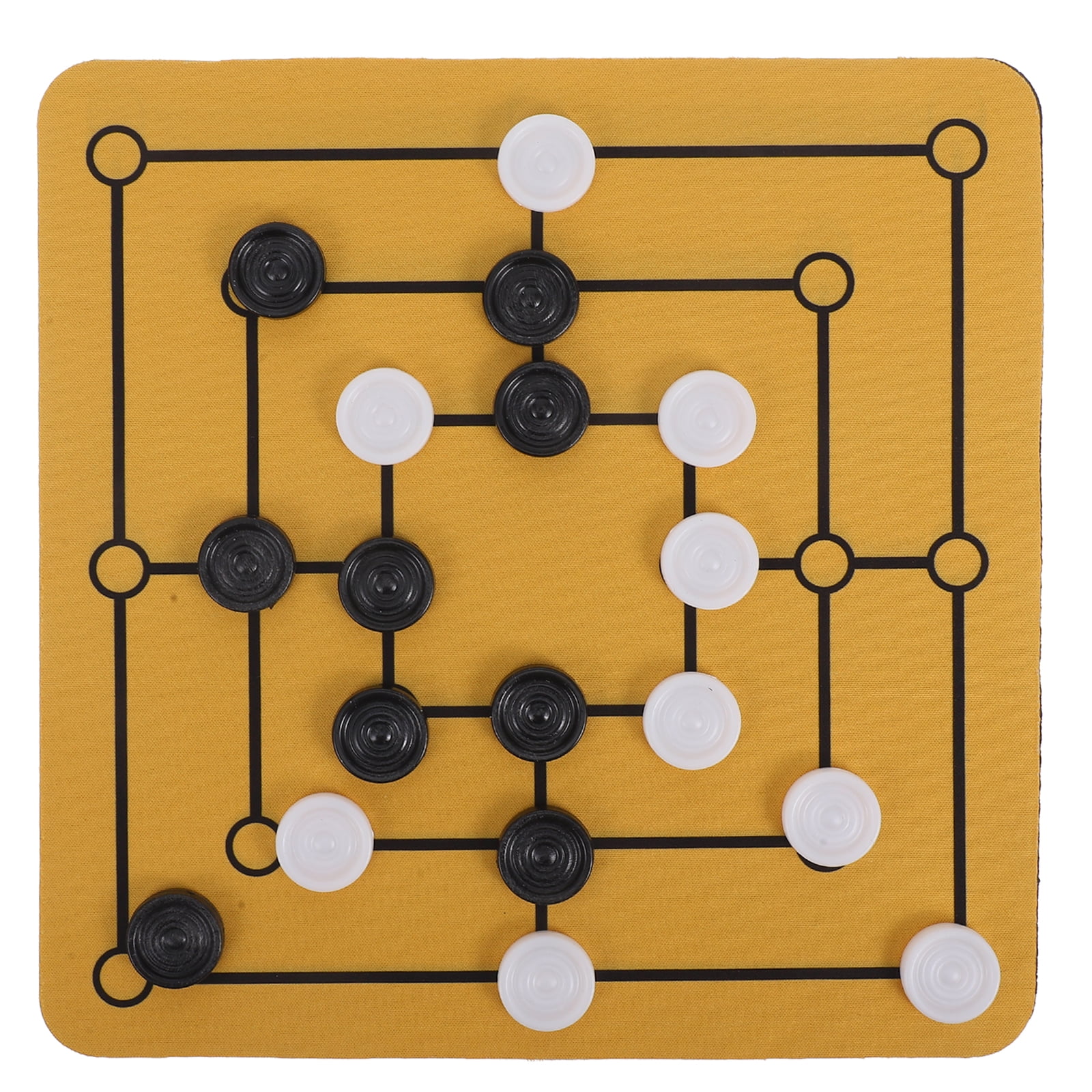 1 Set Portable Home Chess Board Game Nine Mens Morris Board Game Family ...