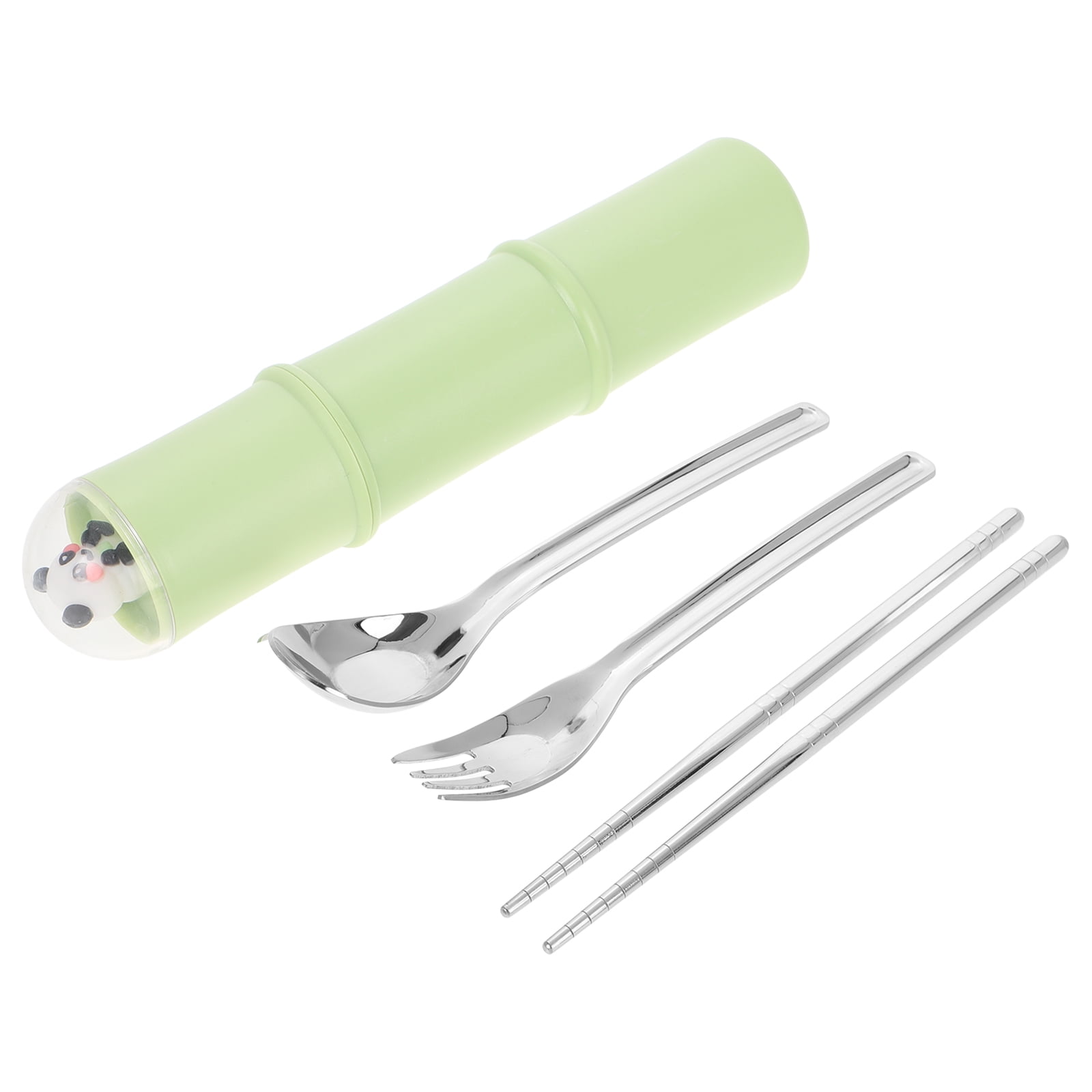 1 Set Portable Utensils Set With Case Reusable Spoon Fork And ...