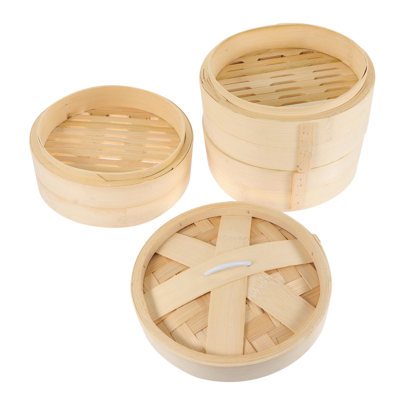 1 Set Practical Steamed Buns Steamer Basket Bamboo Steamer with Lid ...
