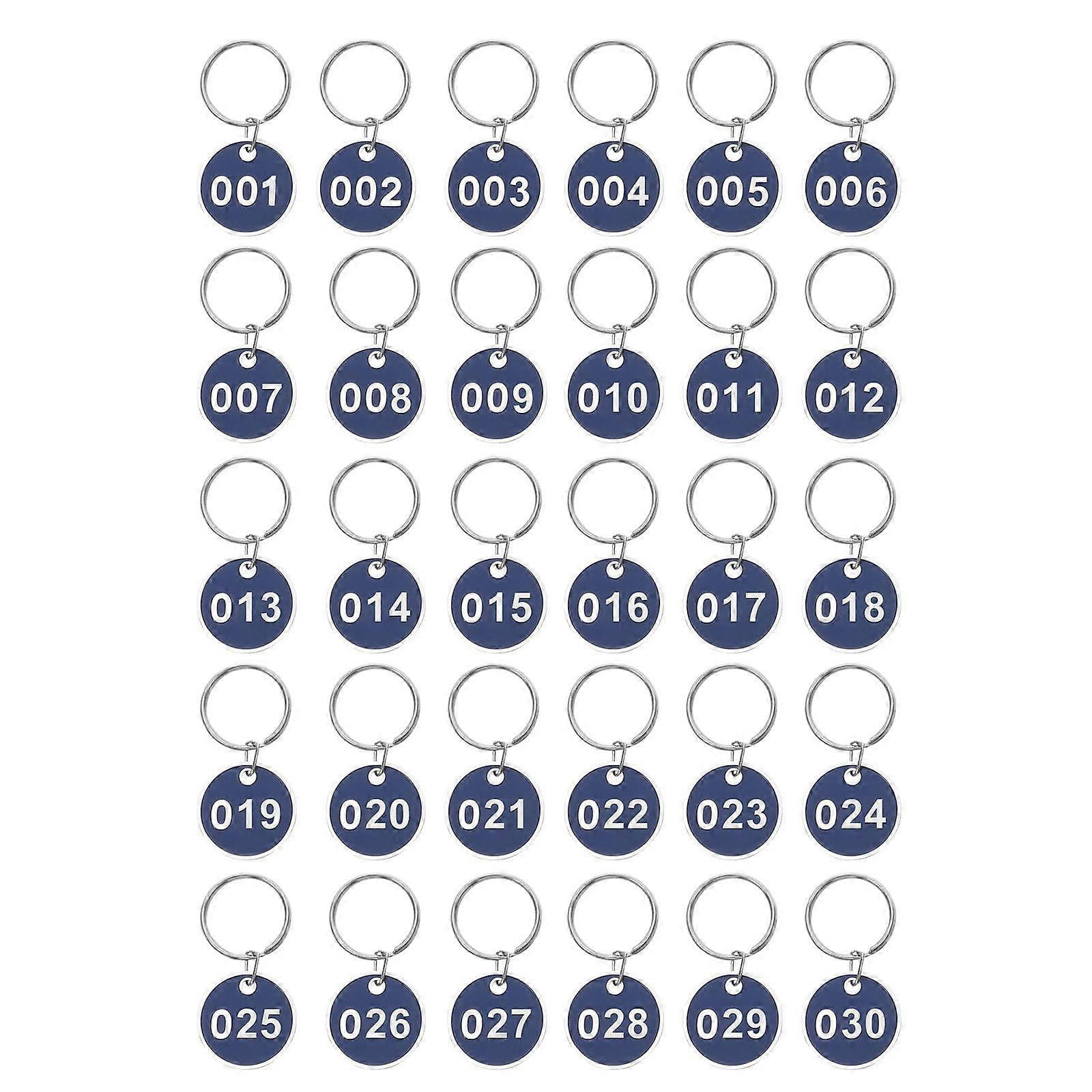 1 Set Prcatical Aluminium Metal Numbers Plates Luggage ID Tags Key Ring ...