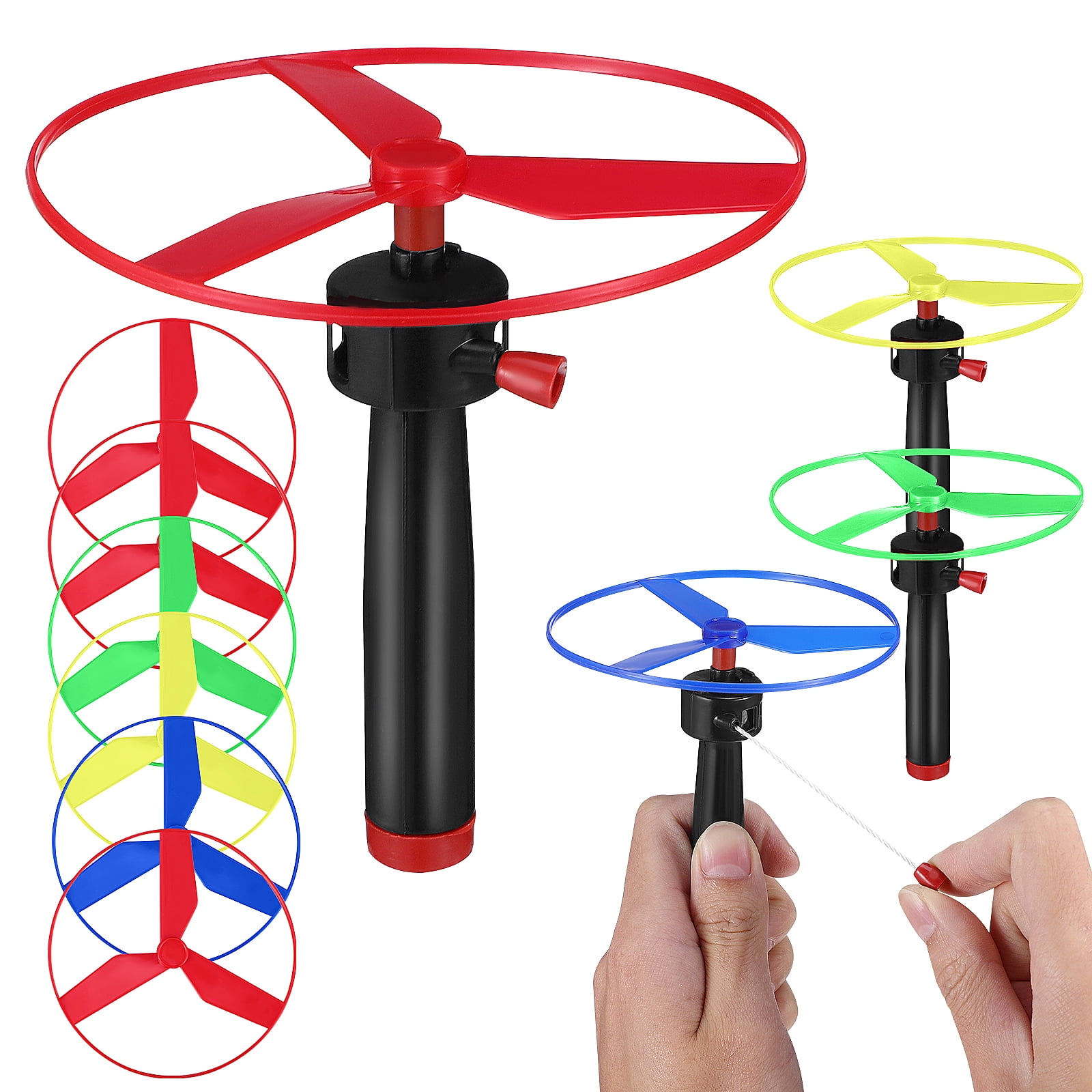 1 Set Propeller Toy Pull String Flying Toys Flying Saucers Toy Outdoor Toys Interactive Training Toy