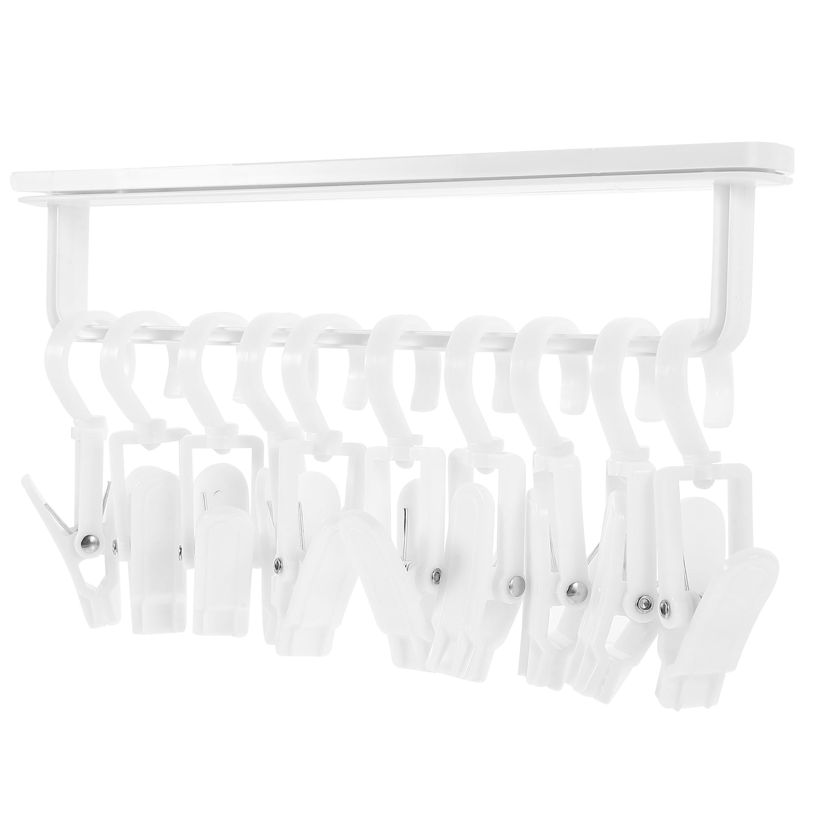 1 Set Pull-out Clothes Hanger Rod Sliding Hanging Rod Clothes Rail Rack ...