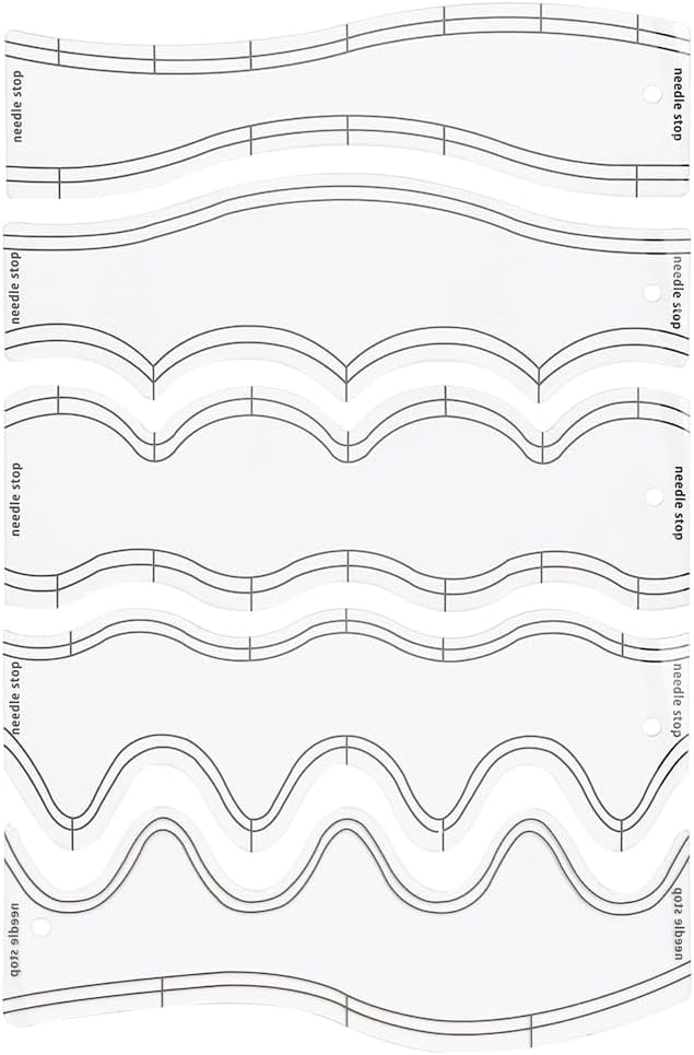 1 Set Quilting Ruler and Templates Acrylic Waves Ruler Quilting ...