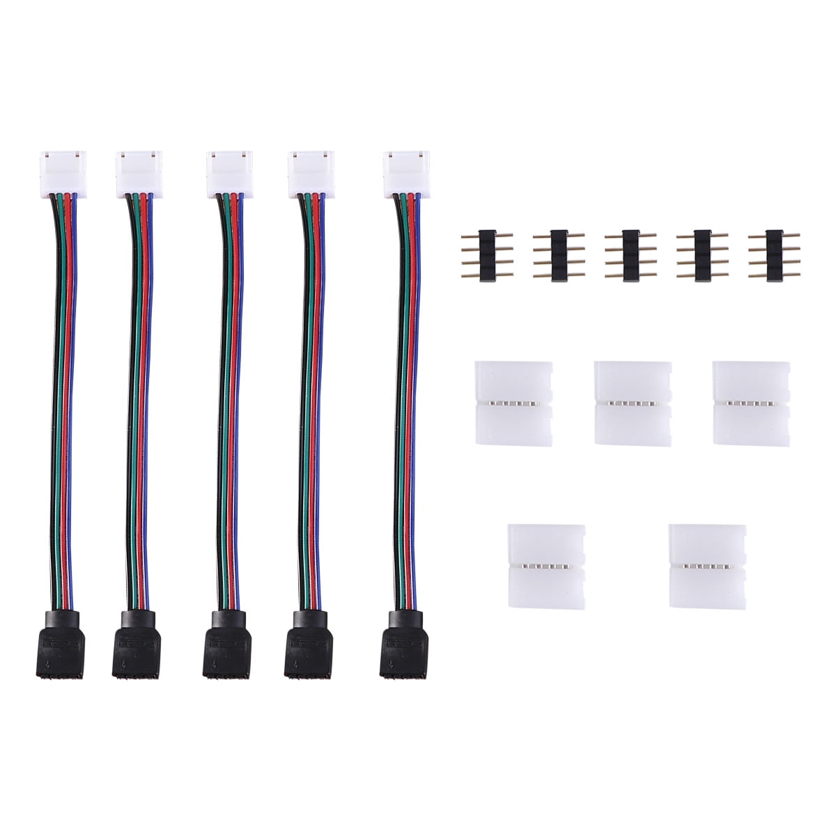1 Set RGB LED Light Strip Connector 4 Pin LED Strip Jumper 10mm Strip ...