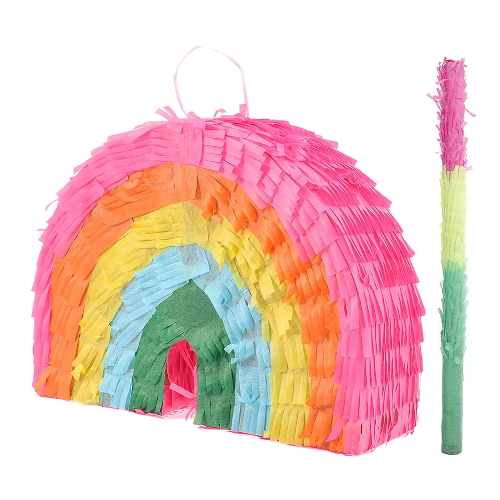 1 Set Rainbow Pinata Party Stick Candy Props Kids Birthday Party ...