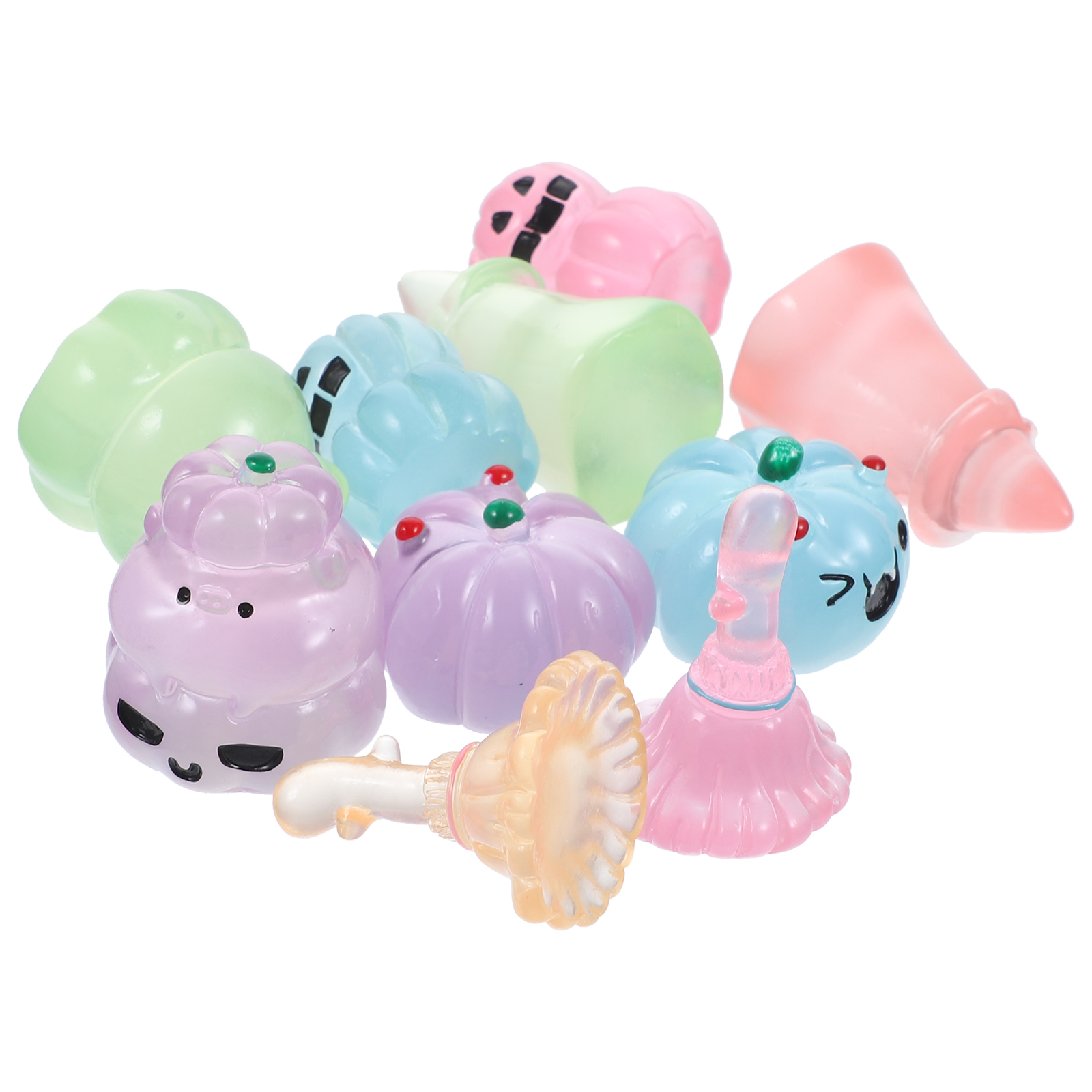 1 Set Resin Glow in The Dark Halloween Miniature Ornaments Micro ...