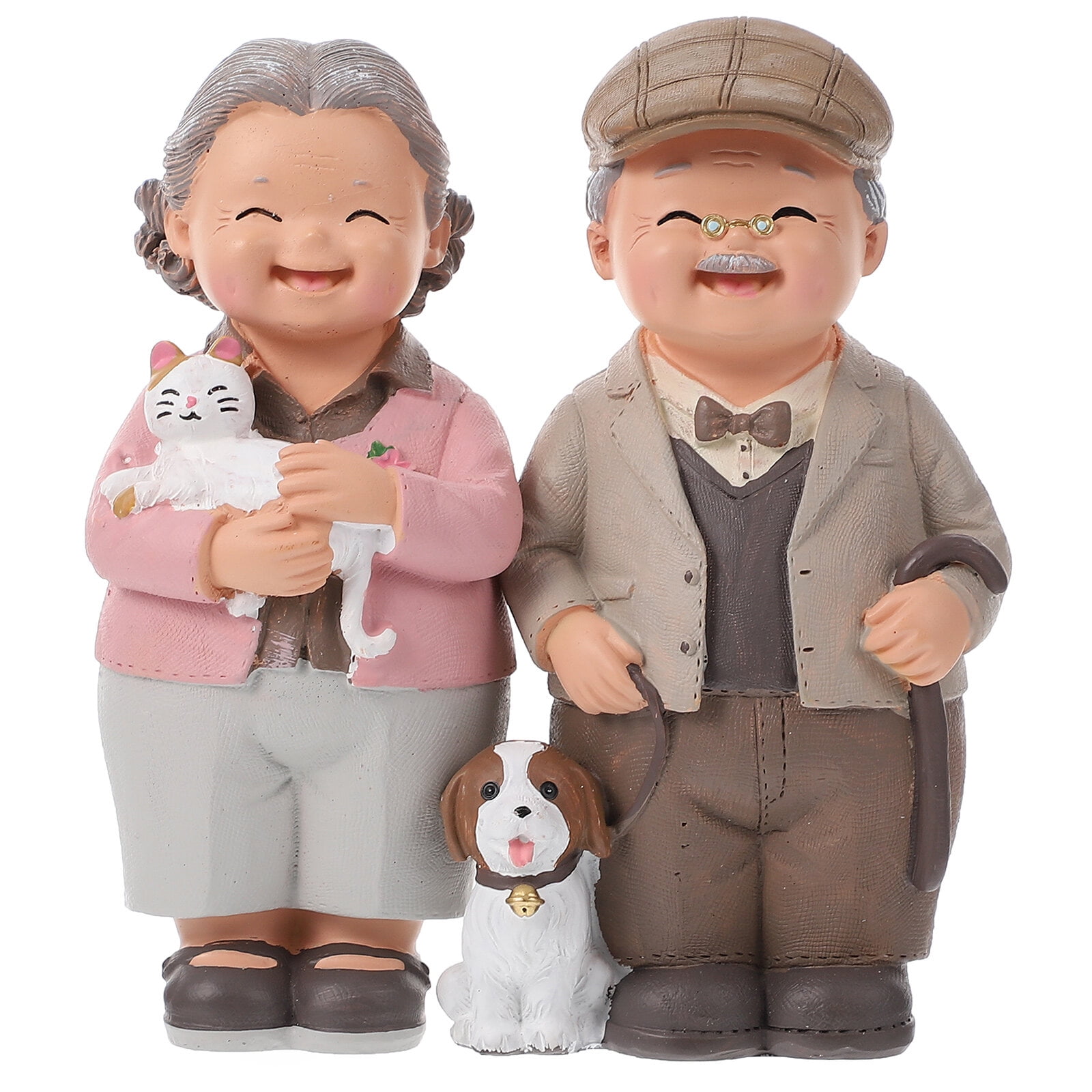 1 Set Resin Statue of Loving Elderly Married Couple Figurine Decor ...